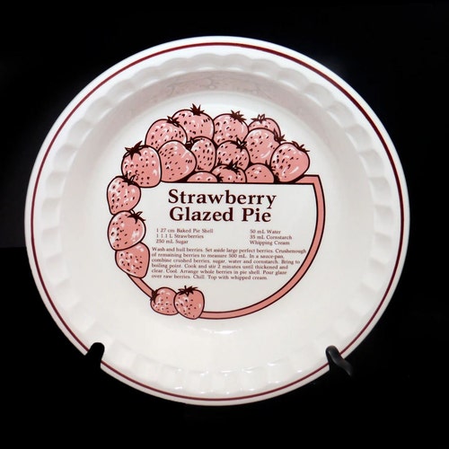 Strawberry Recipe Pie Plate by CE Springer - Etsy Strawberry Recipe Pie Plate by CE Springer - Etsy