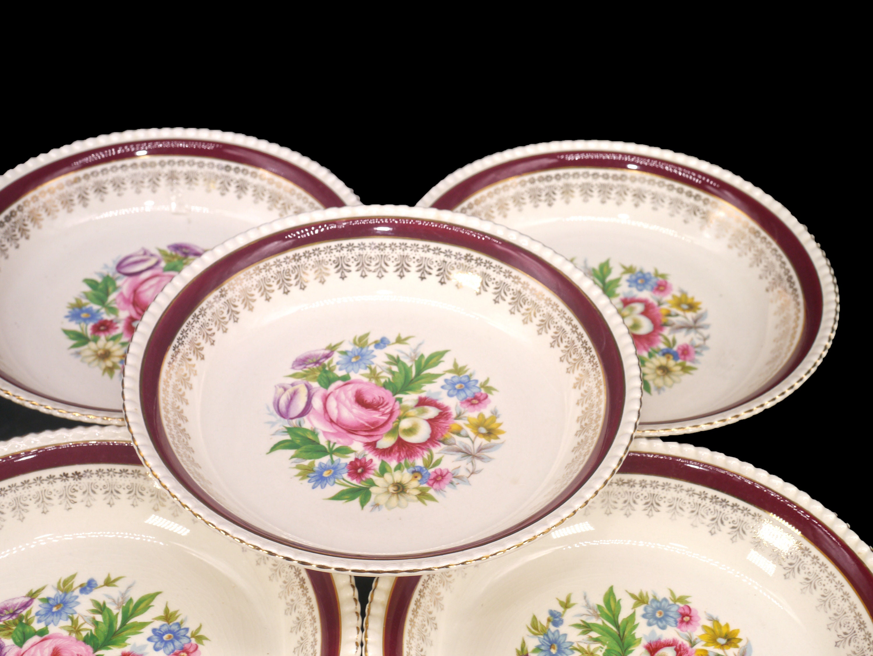 Five Royal Ascot Cardinal | Cardinale soup bowls made in England. Flaws ...