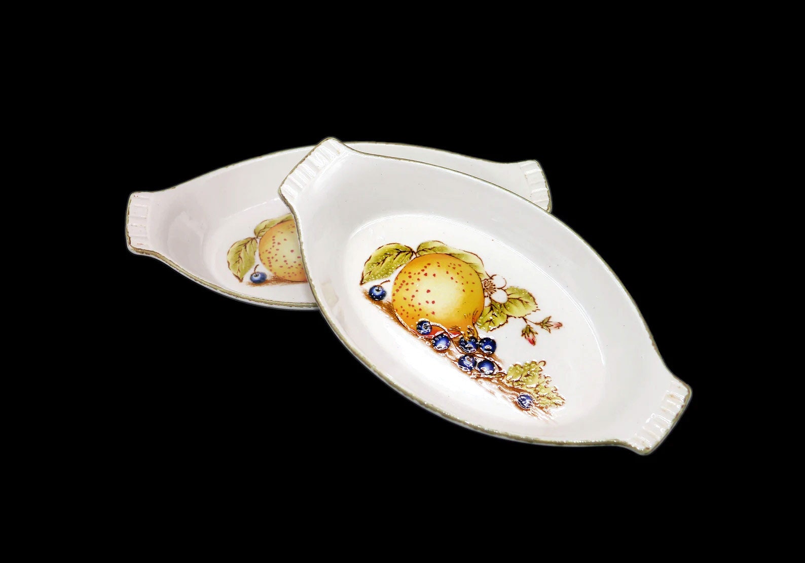 Pair of Midwinter Still Life stoneware oval au gratin | individual ...