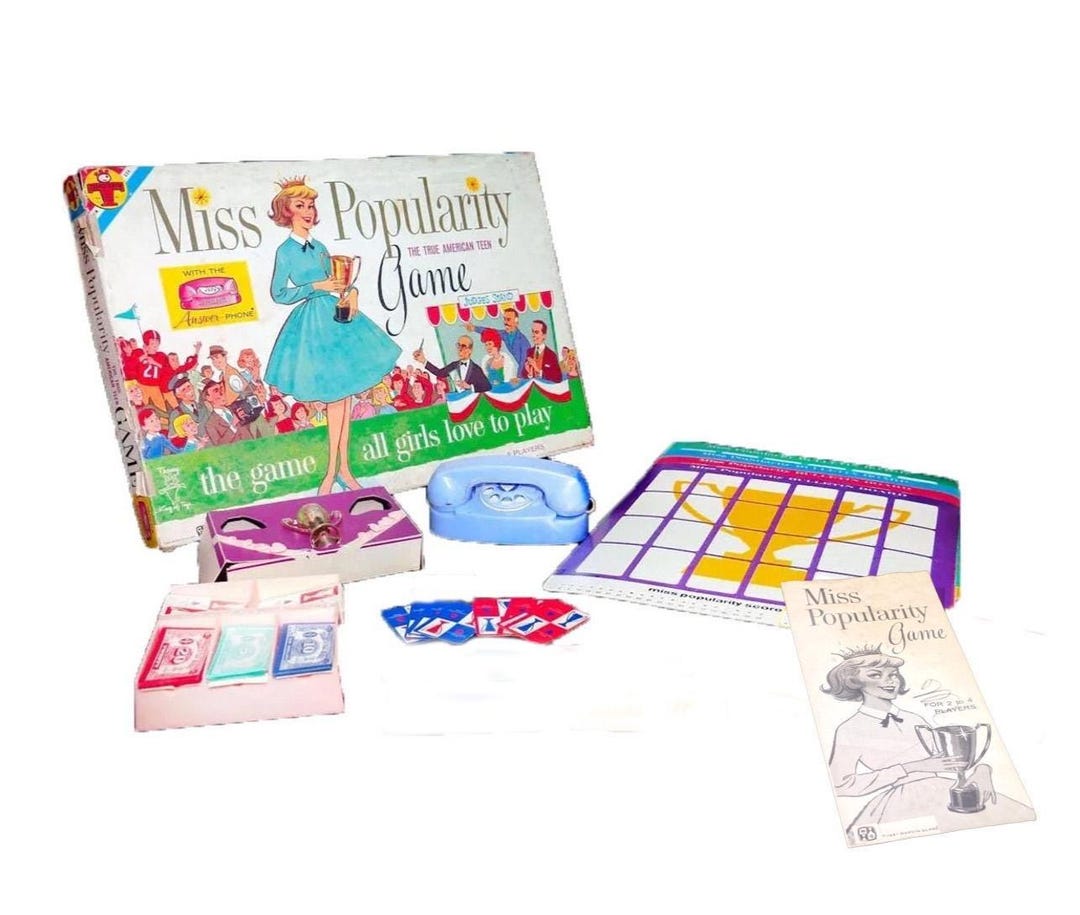 Vintage Miss Popularity Board Game: Transogram 1961. Complete. USA Made ...
