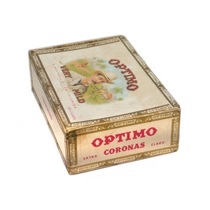 Vintage Optimo Coronas Empty Cigar Box. Holds 50 Cigars. USA Universal ...
