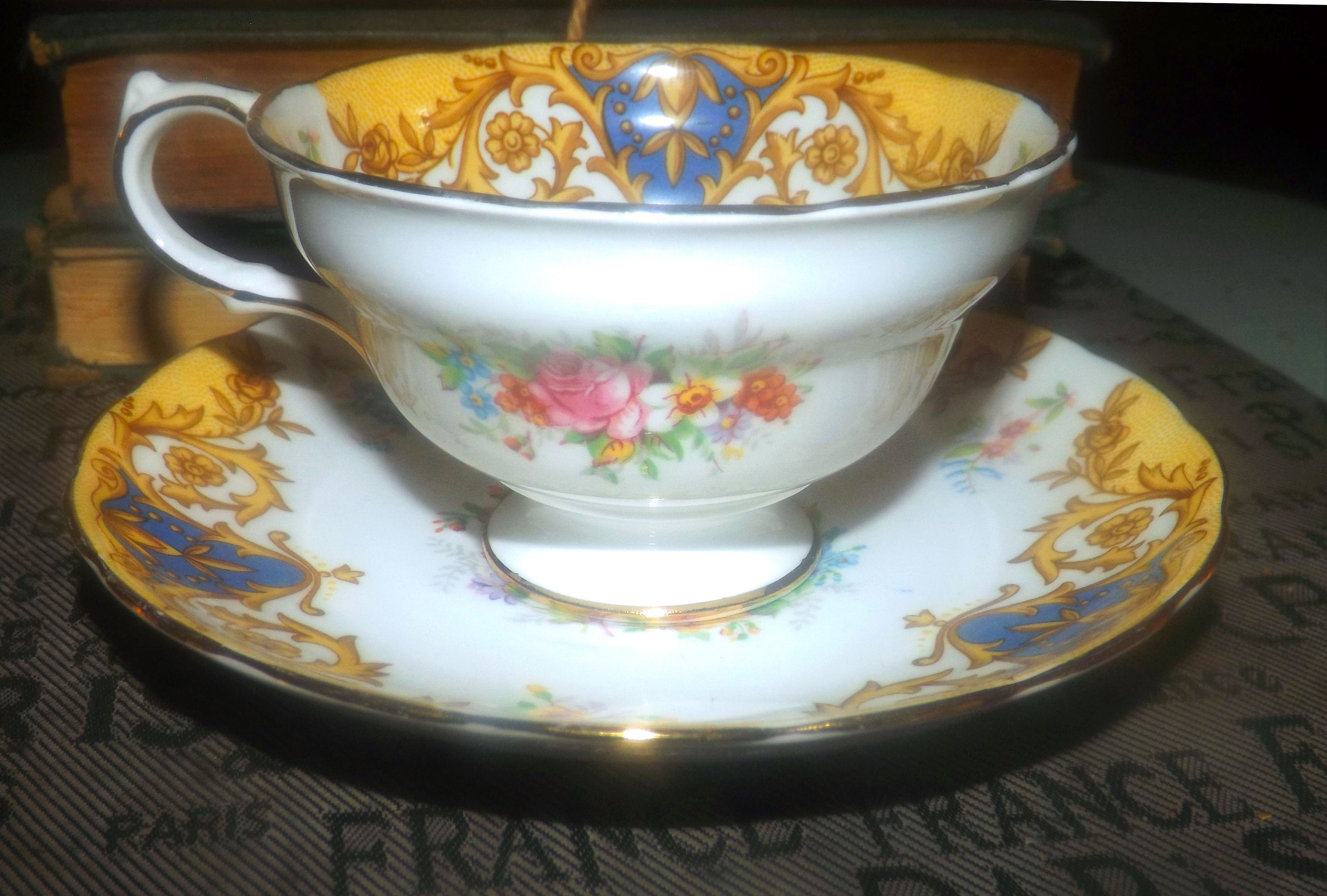 Mid-century Grosvenor Bone China Balmoral cup and saucer set made in ...