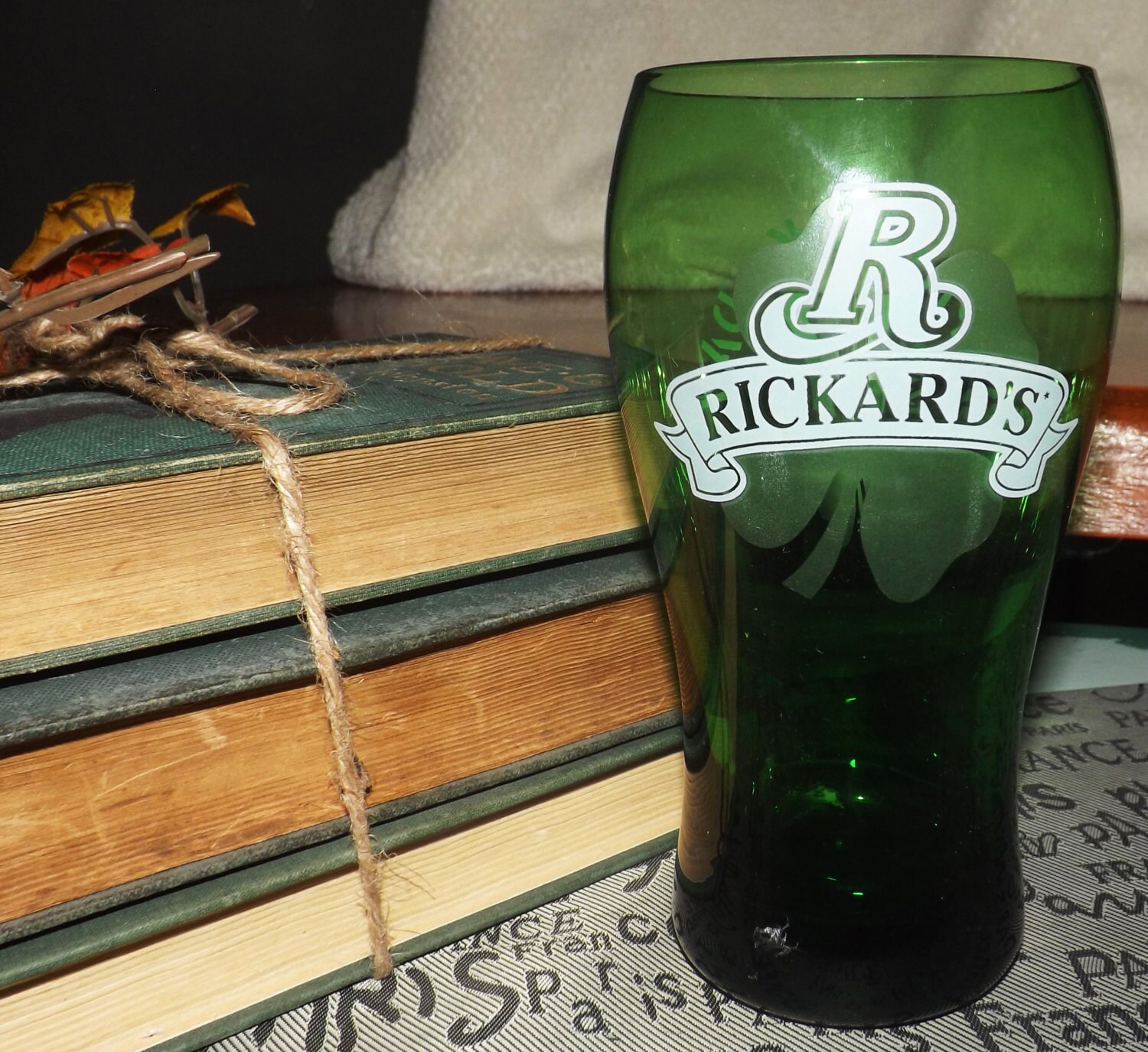 Rickard's Ale vintage (1991) St. Patrick's Day green beer glass ...