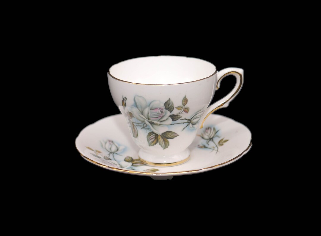 Delphine Bone China Cup and Saucer Set Made in England. Blue - Etsy