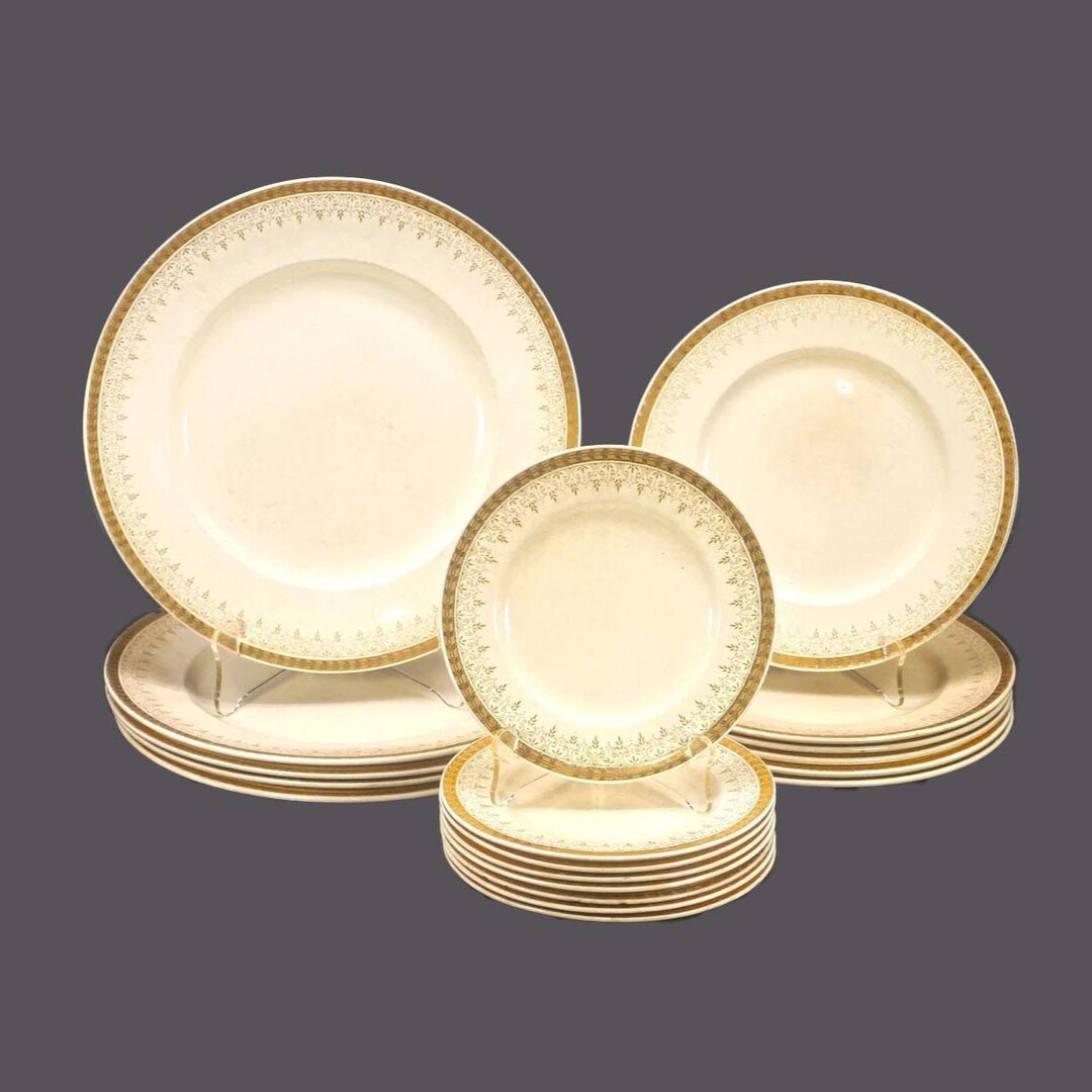Vintage Burgess & Leigh Nelson Gold Plates Set: 19 Plates, England - Etsy