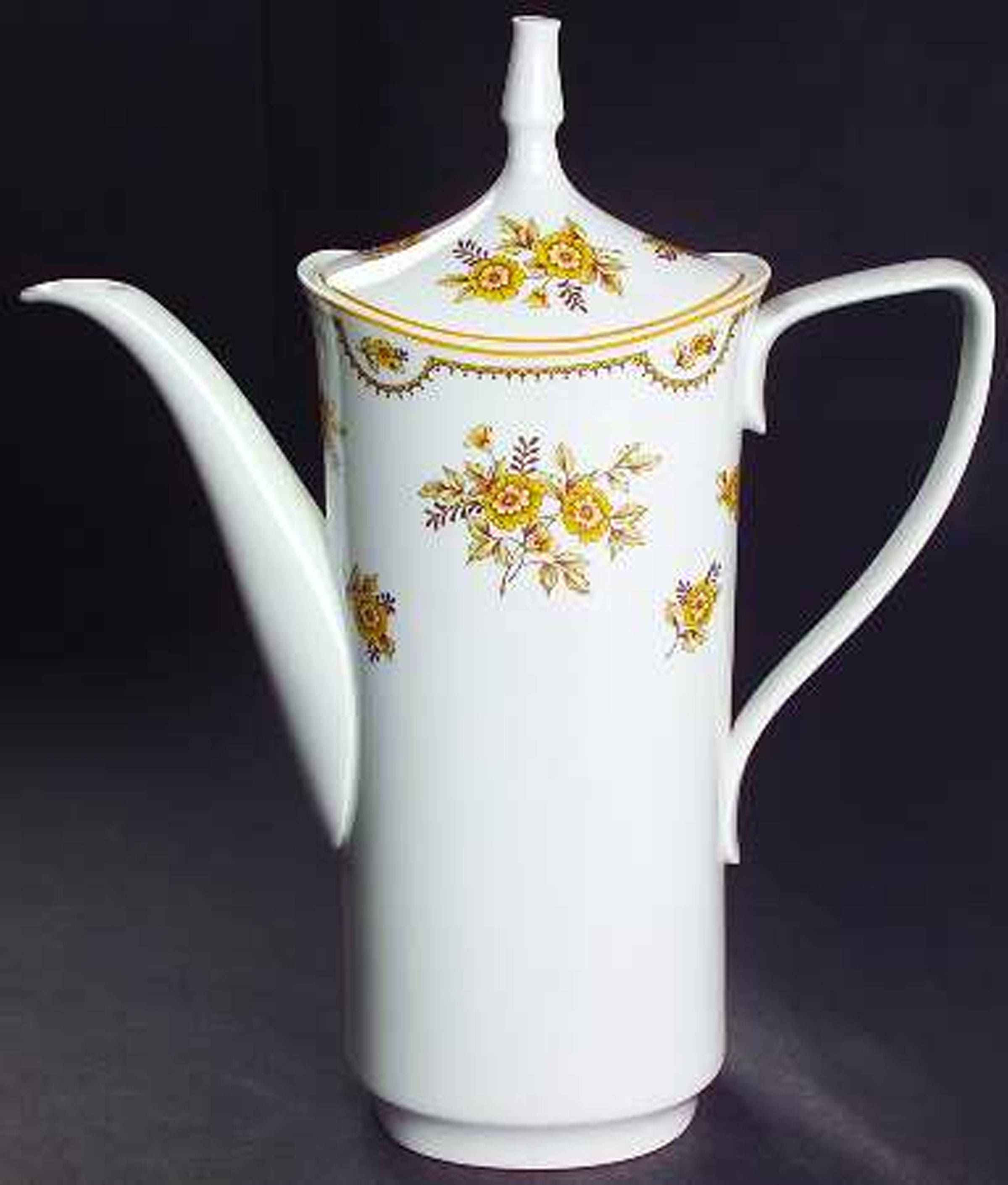 Vintage (1960s) Spode Austen Y8190 tall teapot with lid made in England.