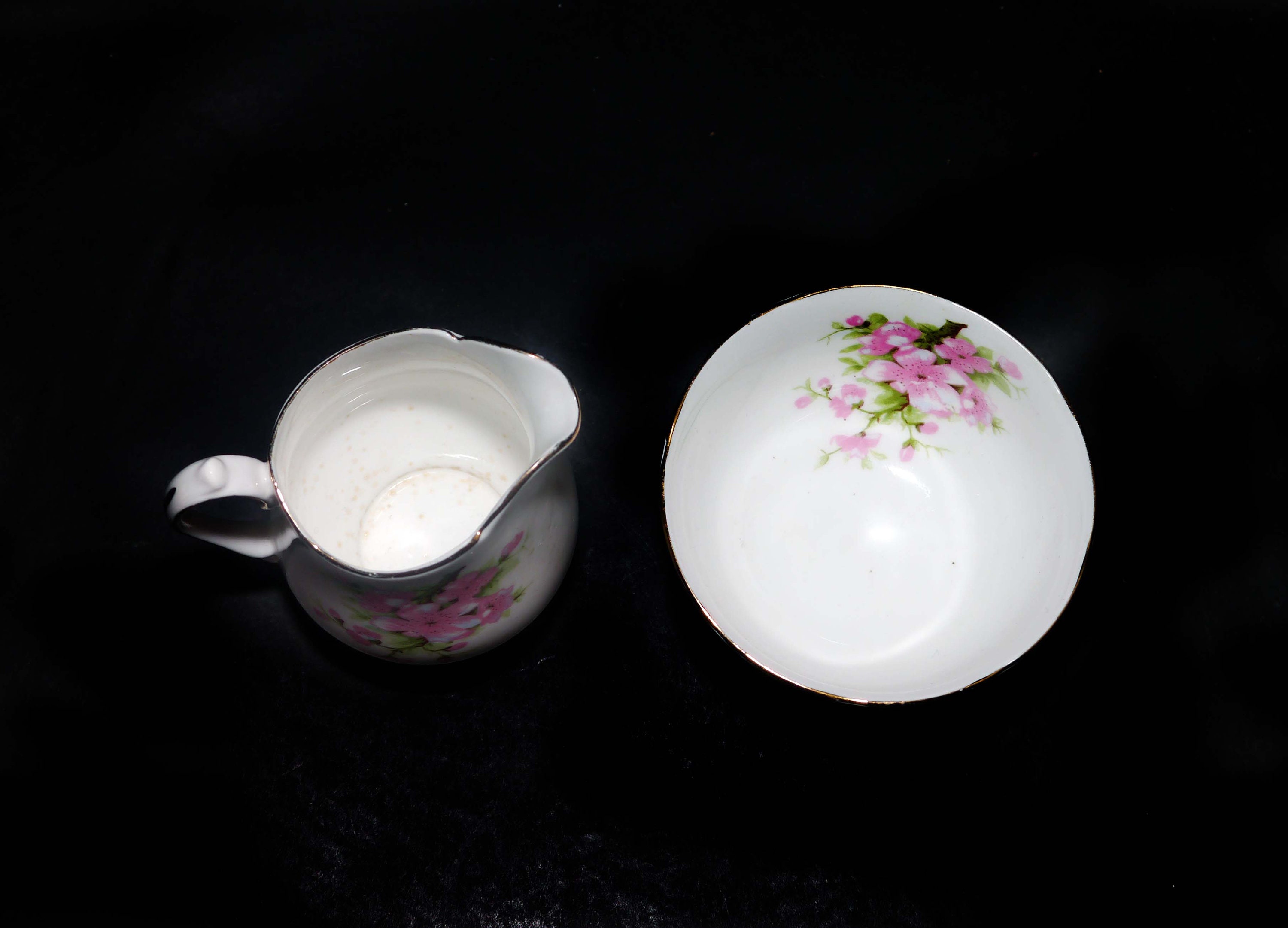 Melba Bone China creamer and open sugar bowl set made in England.