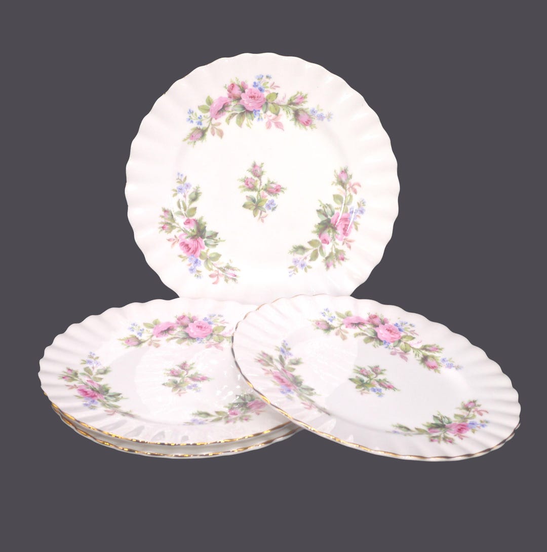 Vintage Royal Albert Moss Rose Bread Plates, England, Set of 4 - Etsy