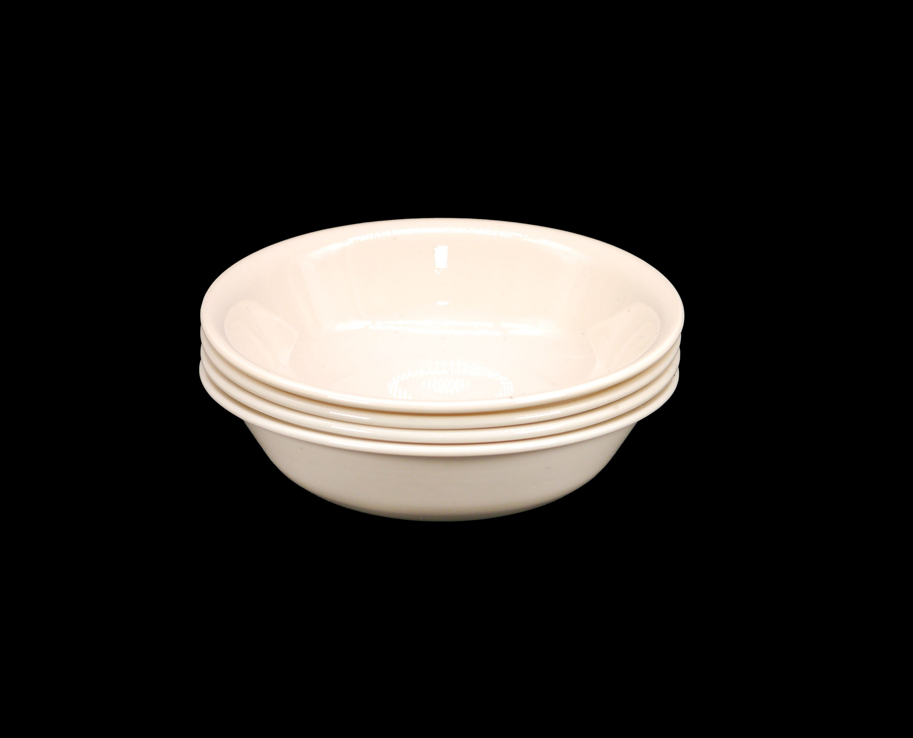 Four Corelle Corningware Sandstone all-ivory fruit nappies, dessert ...