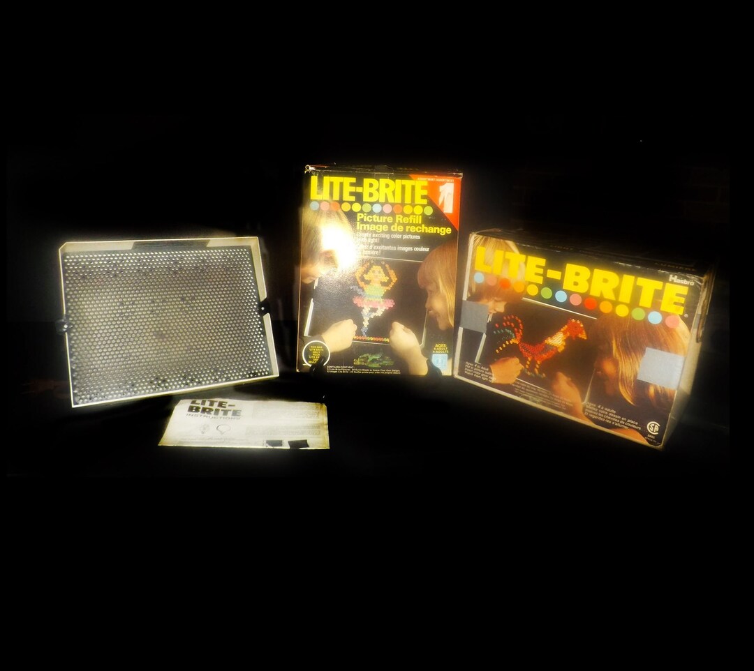 Hasbro Lite Brite Toy. Original Box 32 Paper Design Refills - Etsy Canada