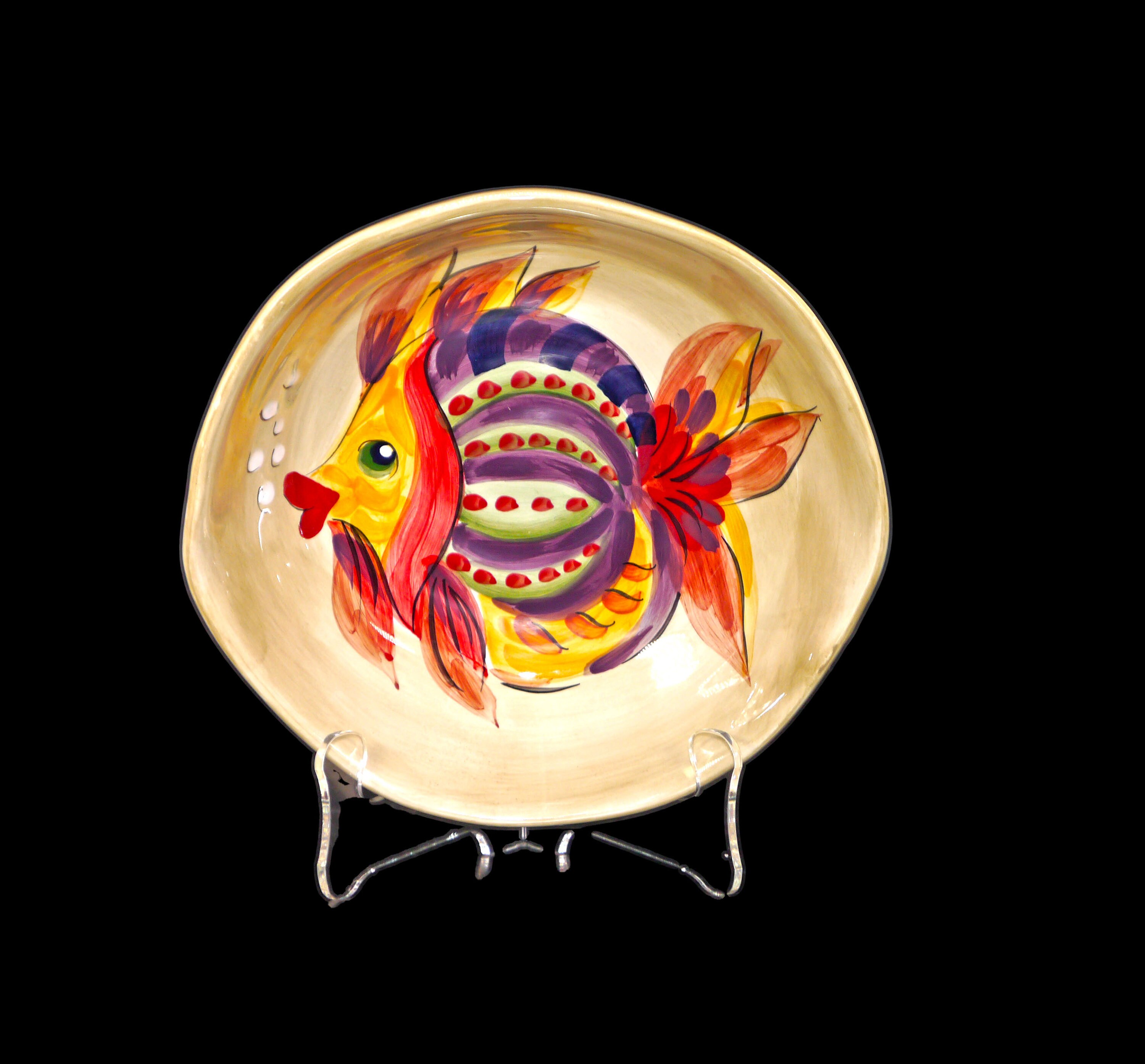 Tabletops Unlimited Under the Sea 8 hand-painted pasta bowl. Central ...