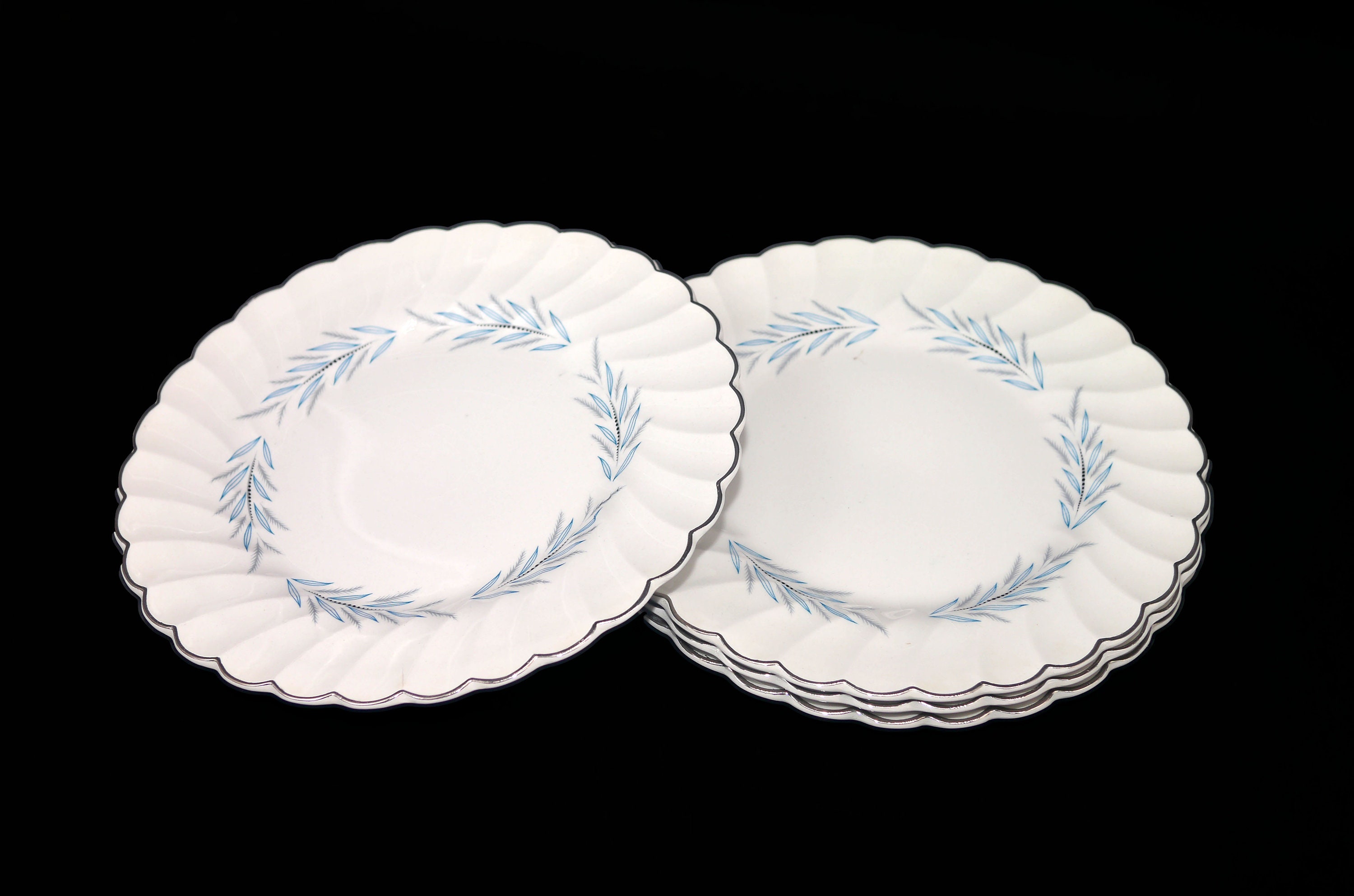 Four Myott Melody L611 salad plates. China-Lyke Fine White ironstone ...