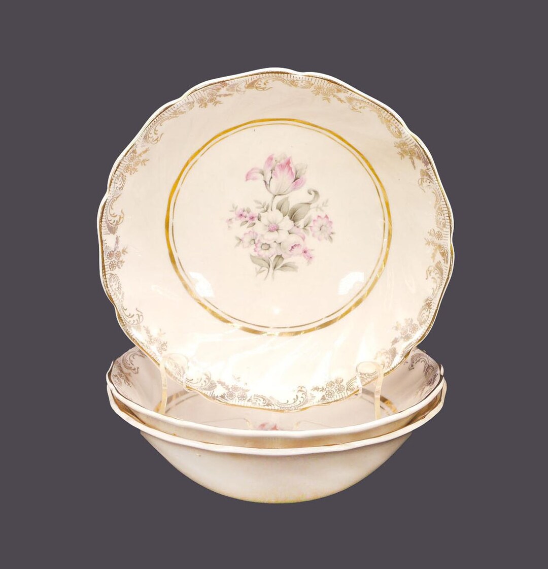 Vintage Sovereign Potters Windsor Cereal Bowls. Flowers, Filigree. Set ...