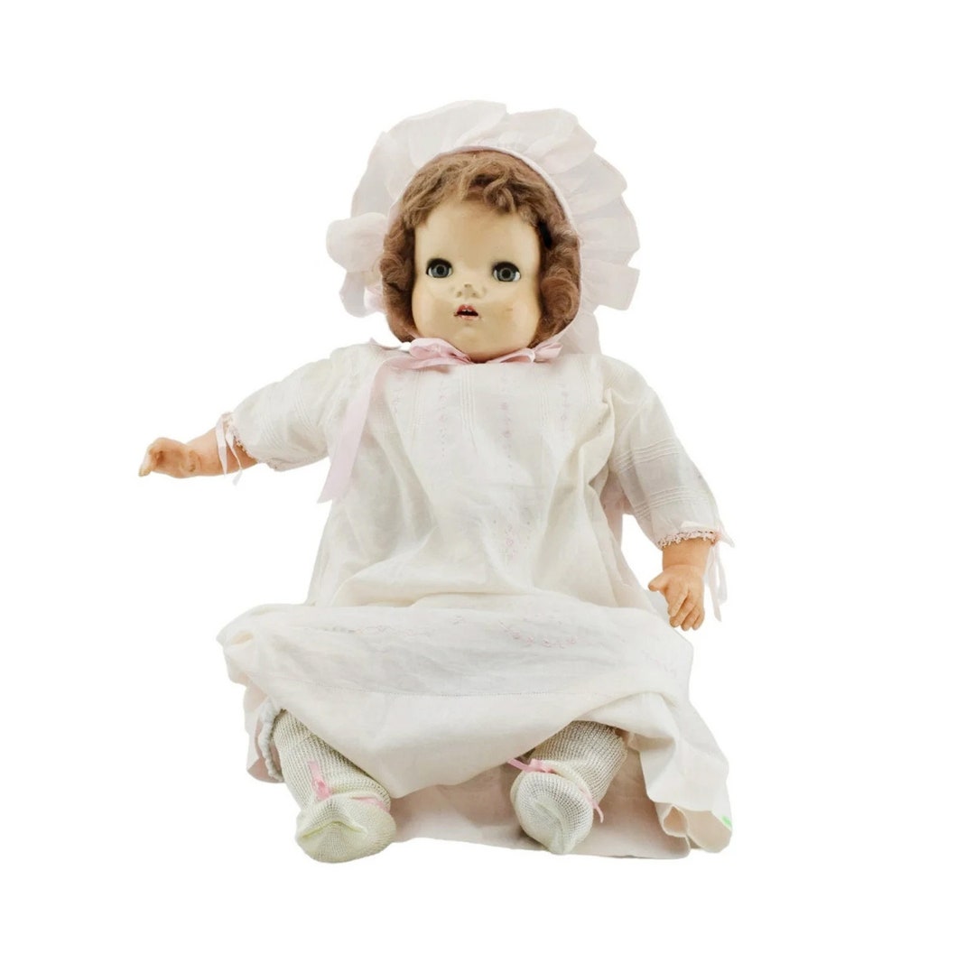 Antique Composition Baby Doll Original Clothes. Porcelain Bisque Face ...