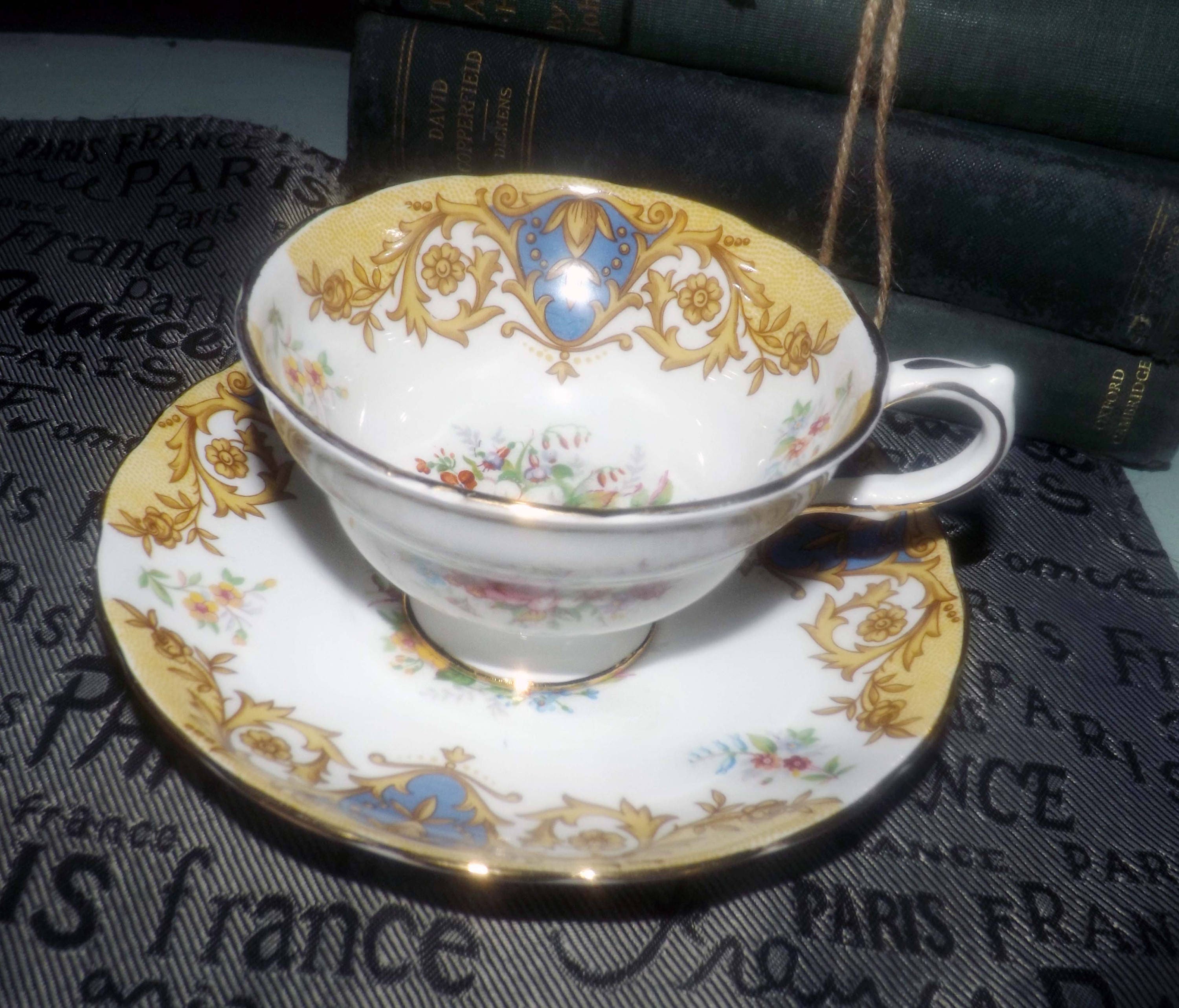 Mid-century Grosvenor Bone China Balmoral cup and saucer set made in ...