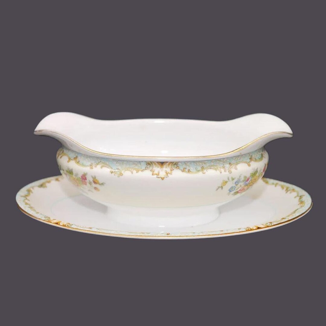 Vintage Noritake Morimura Lanare Gravy Boat With Attached Underplate ...