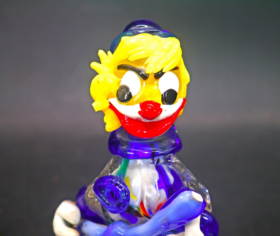 Murano Art-glass Hand-blown Clown Band Member Figurine. Clown With ...