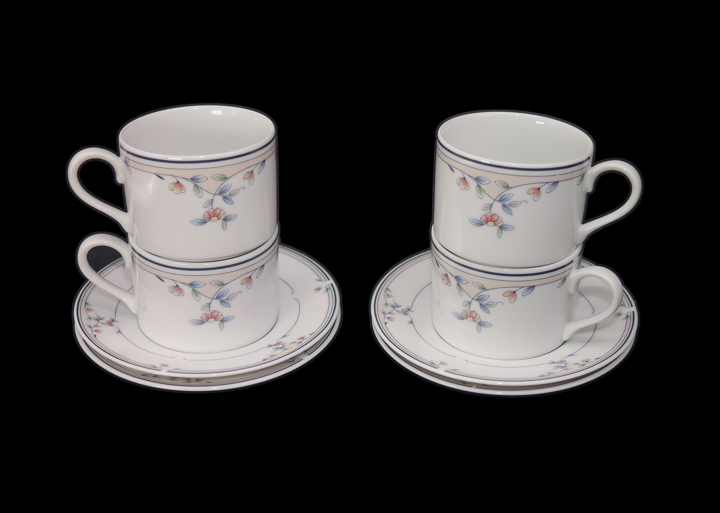 Set of Princess House Heritage Blossom cup and saucer sets made in ...