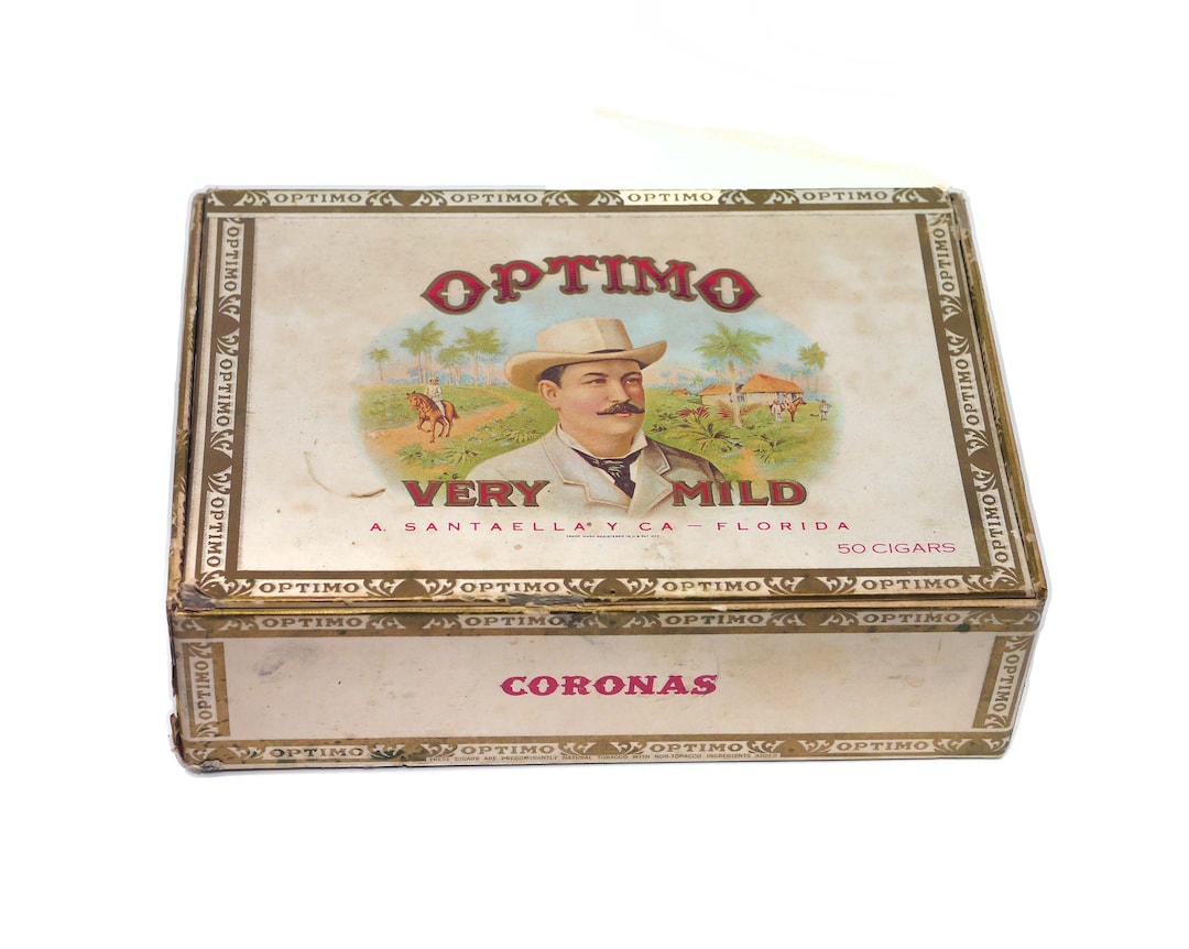 Vintage Optimo Coronas Empty Cigar Box. Holds 50 Cigars. USA Universal ...