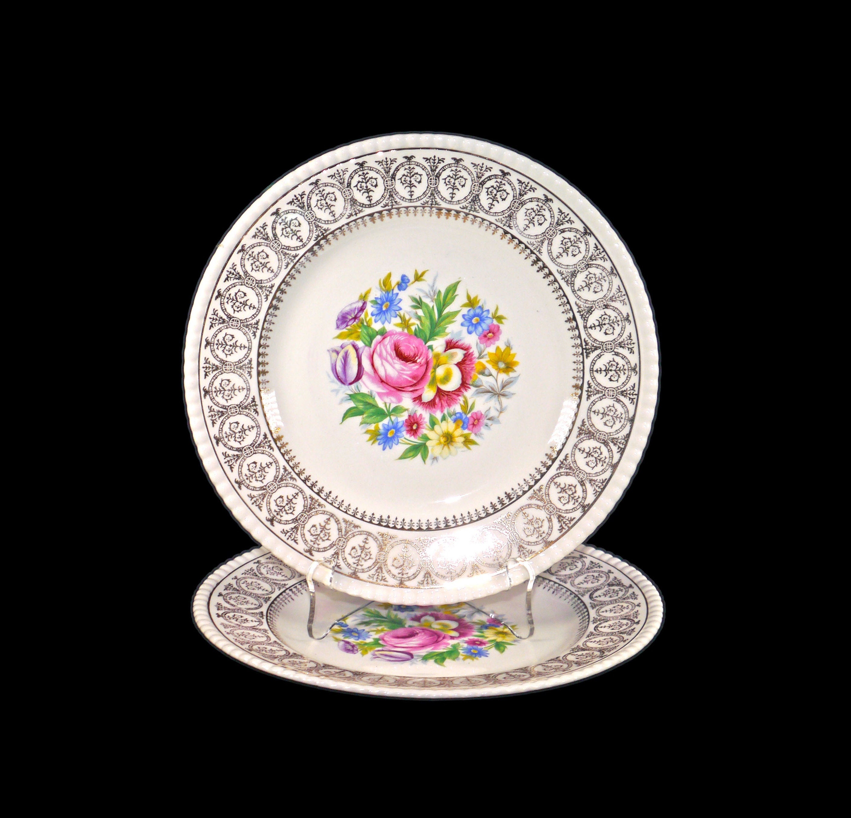 Pair of Fondeville Athlone salad plates. Ambassador Ware ironstone made ...