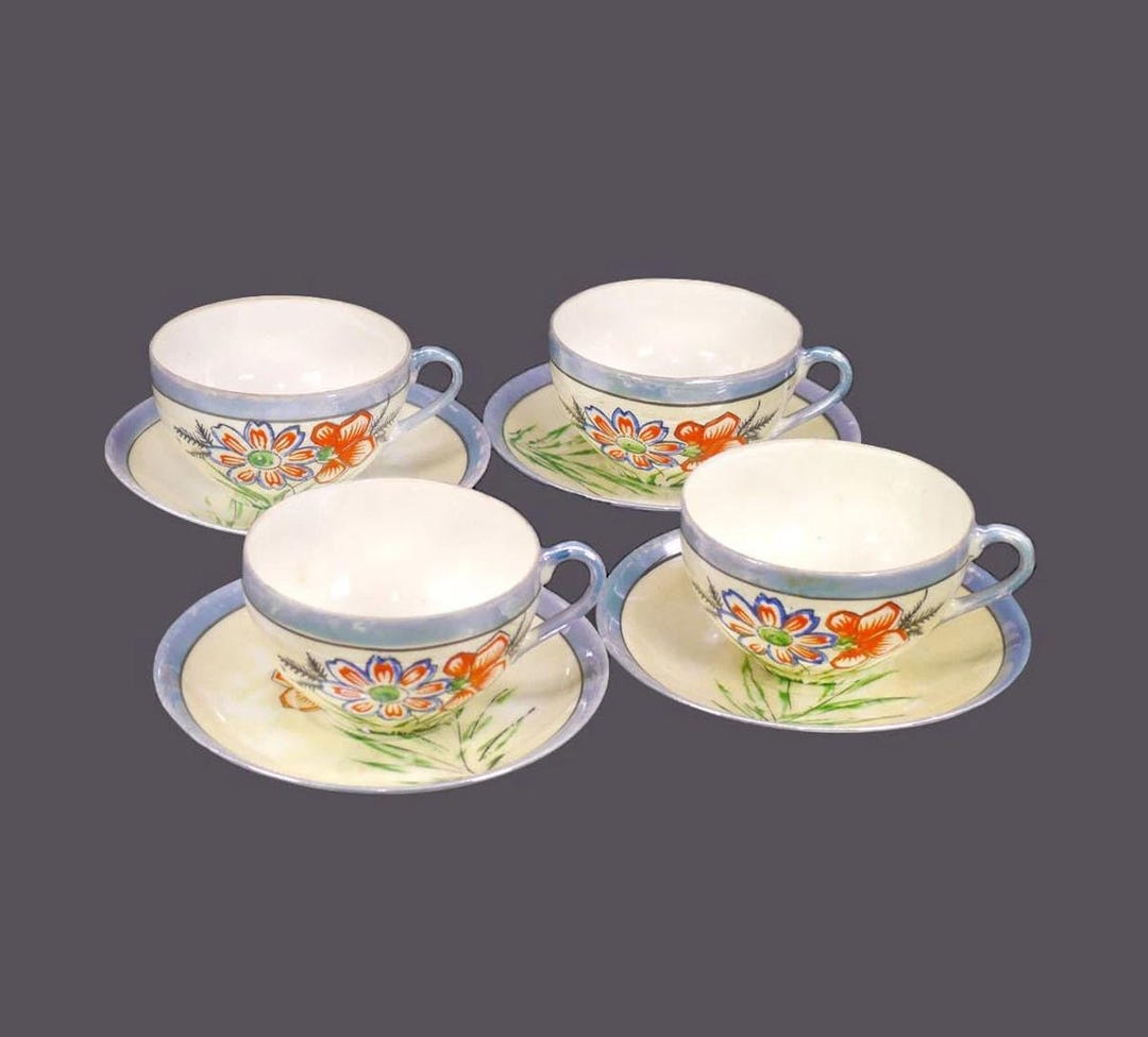 Vintage Hand-painted Nippon Lilac Lusterware Tea Sets. 4 Sets. - Etsy ...
