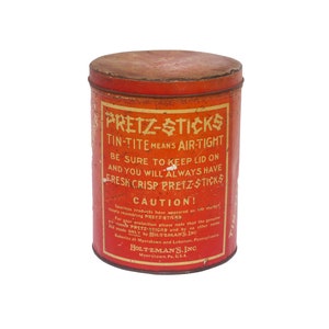 Antique Holtzman's Pretzel Sticks Tin Made in Pennsylvania USA. Tin ...