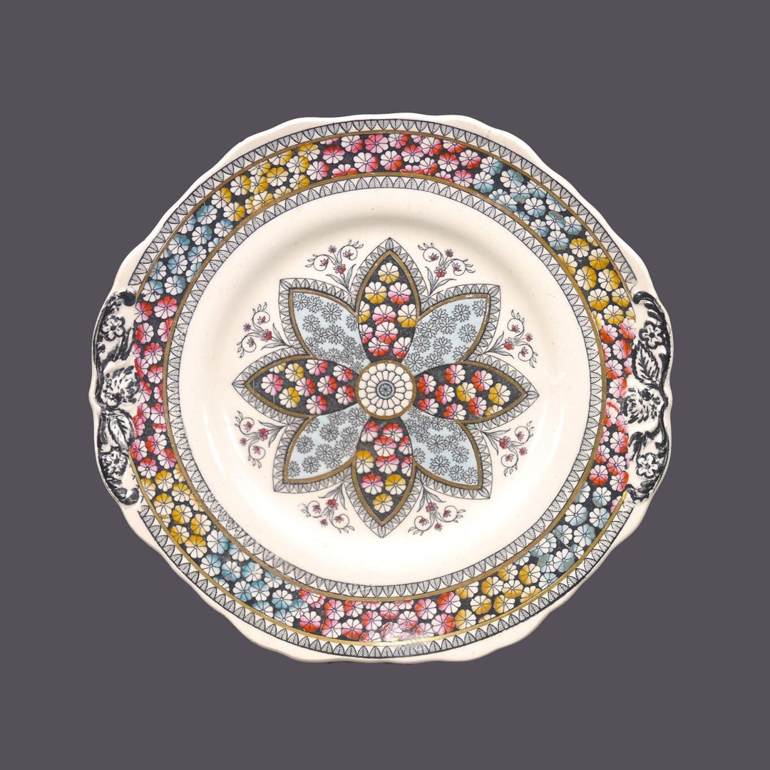 Antique Victorian-age Copeland Spode Primrose Multicolor Starflower ...