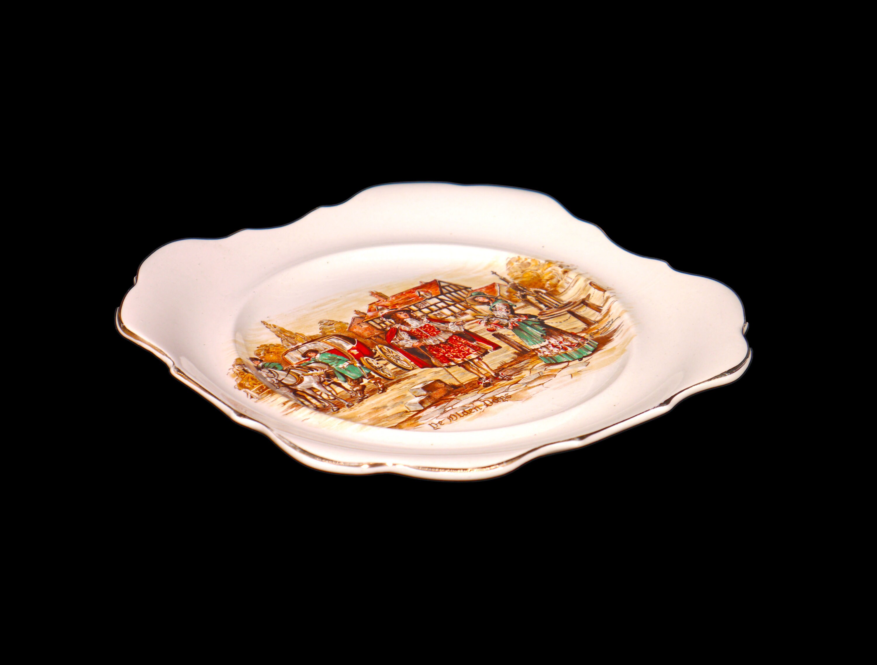 Lancaster Sandland Ye Olden Days square salad plate. Sandland Ware made ...