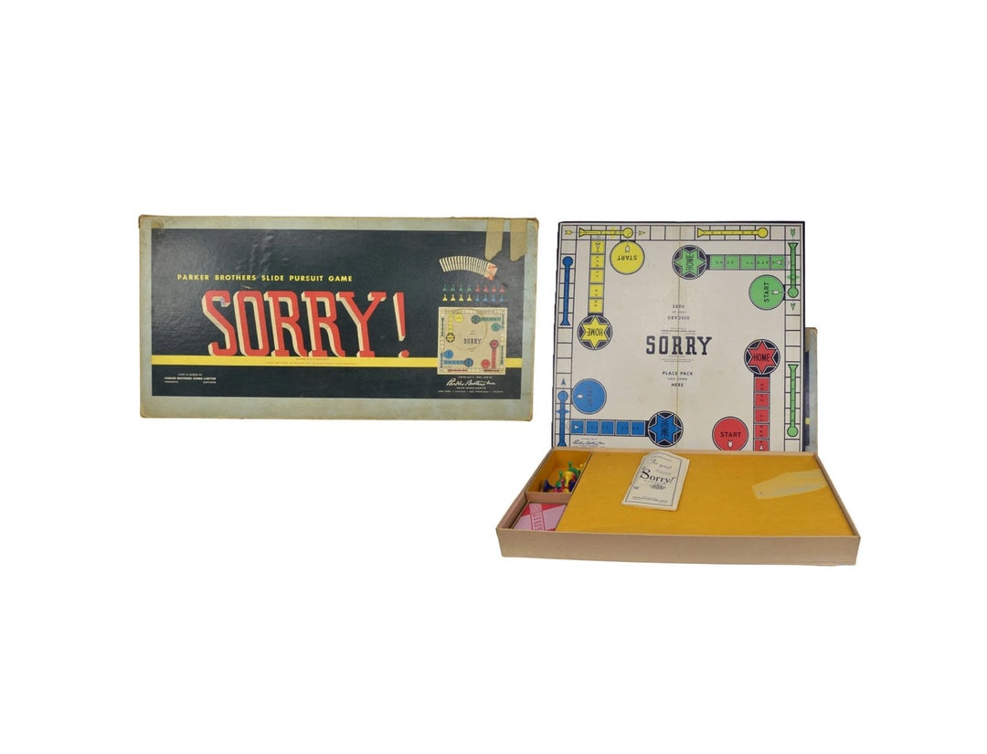 Mid-century Sorry Board Game. Parker Brothers. Complete With ...