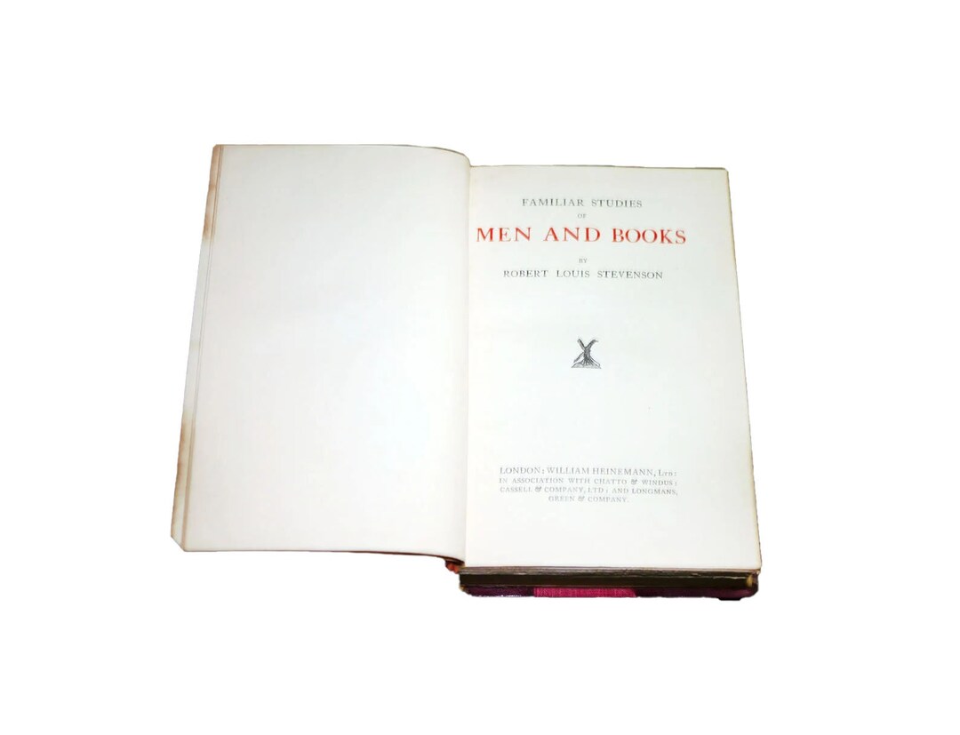 Robert Louis Stevenson Book Familiar Studies of Men and Books. Vol ...