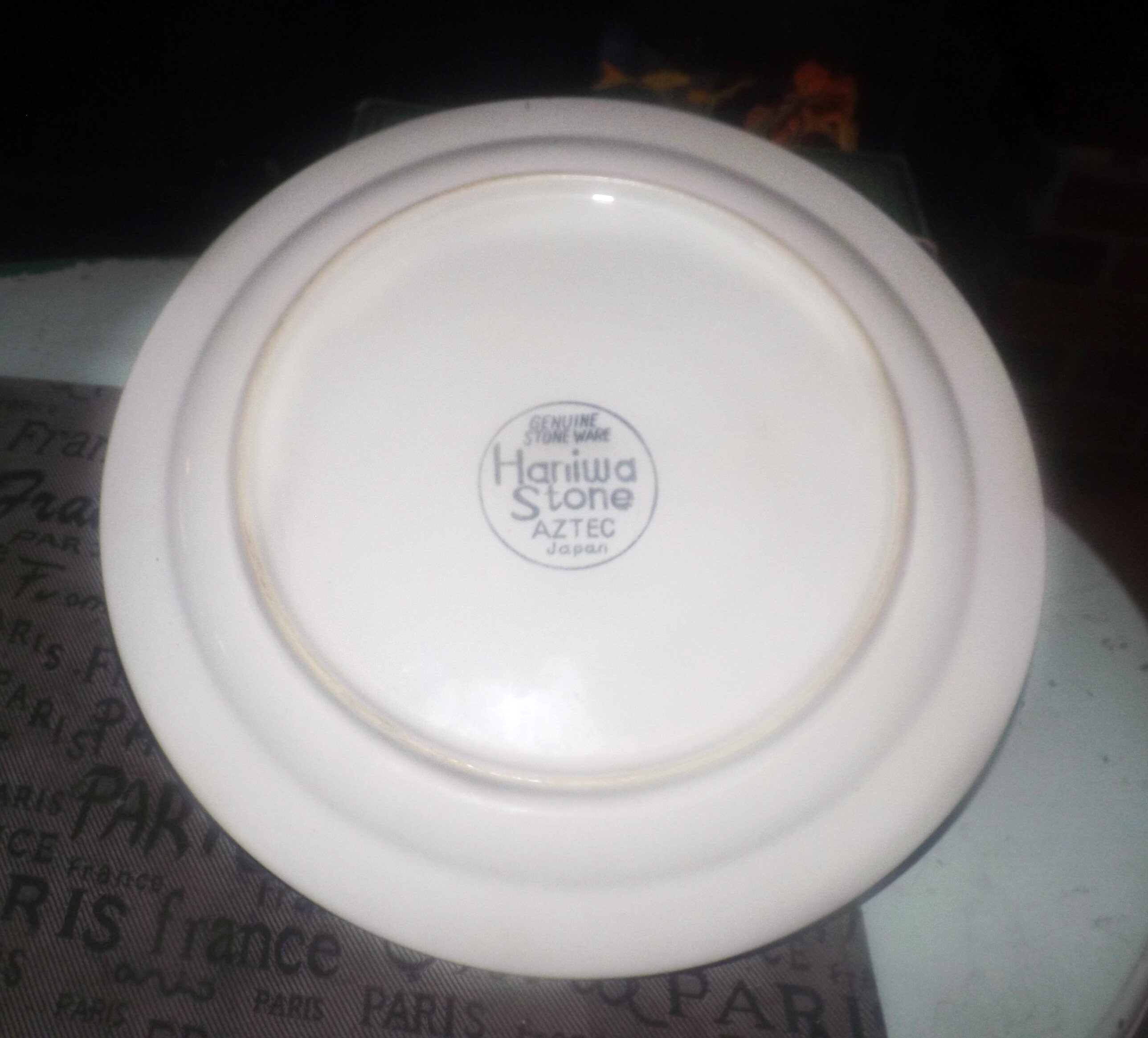 Vintage (1970s) Haniwa Japan Stoneware Aztec pattern large dinner plate ...