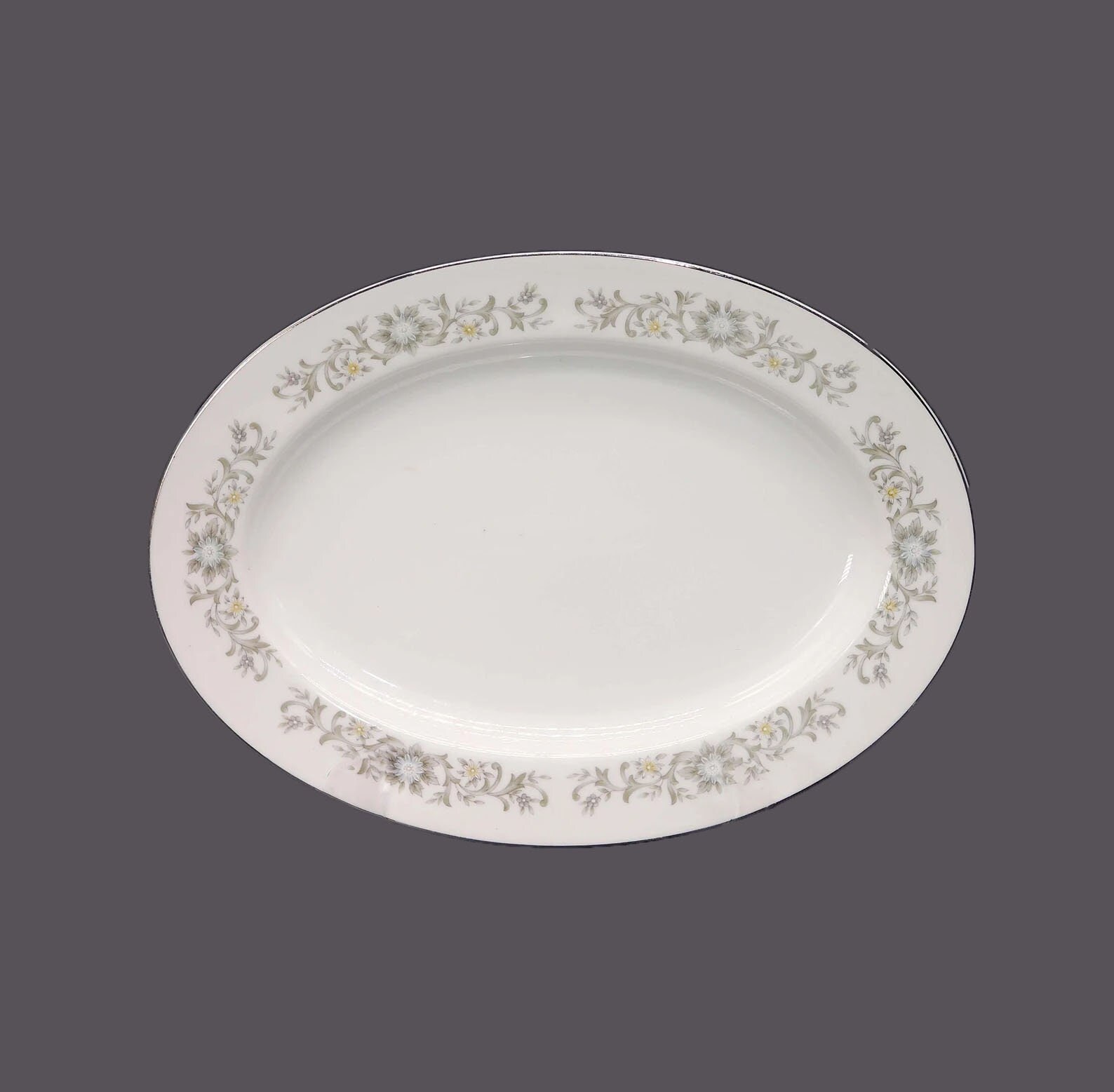 Premiere Fine China Bluegrass M2005 oval platter made in Japan.