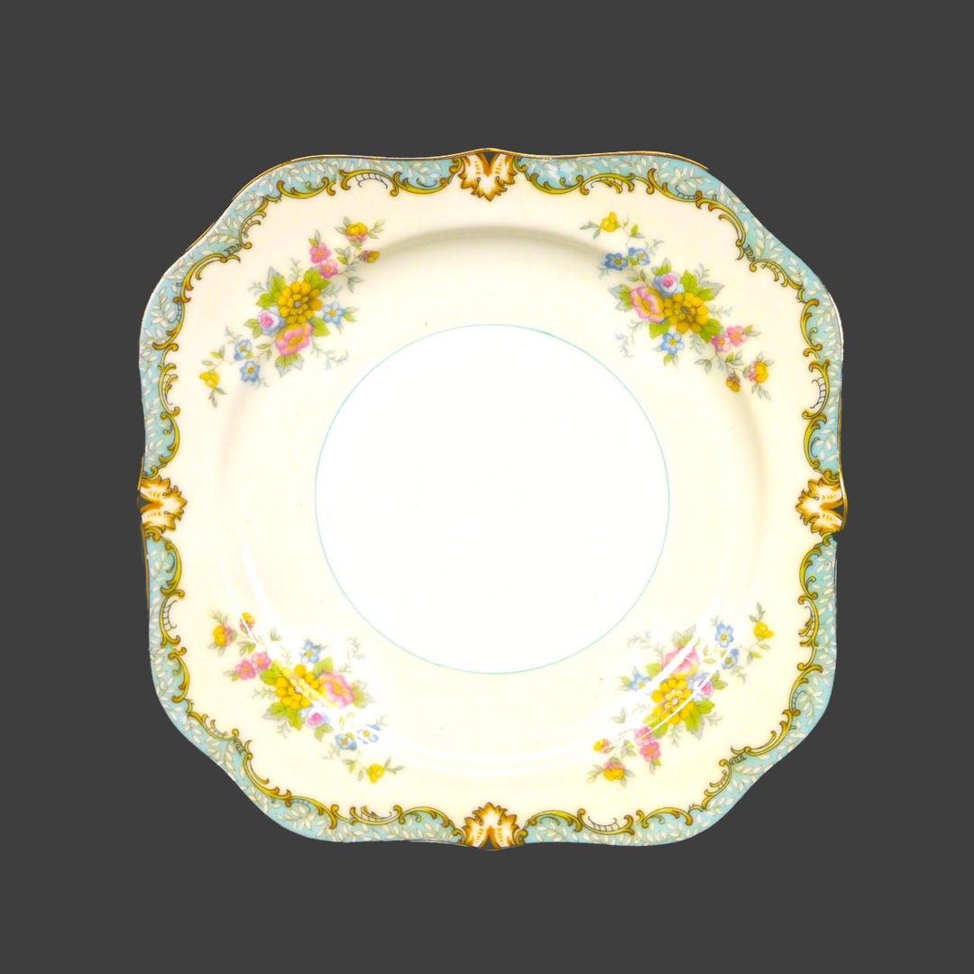 Vintage Noritake Morimura Lanare Square Salad Plate. Green Verge. Hand ...