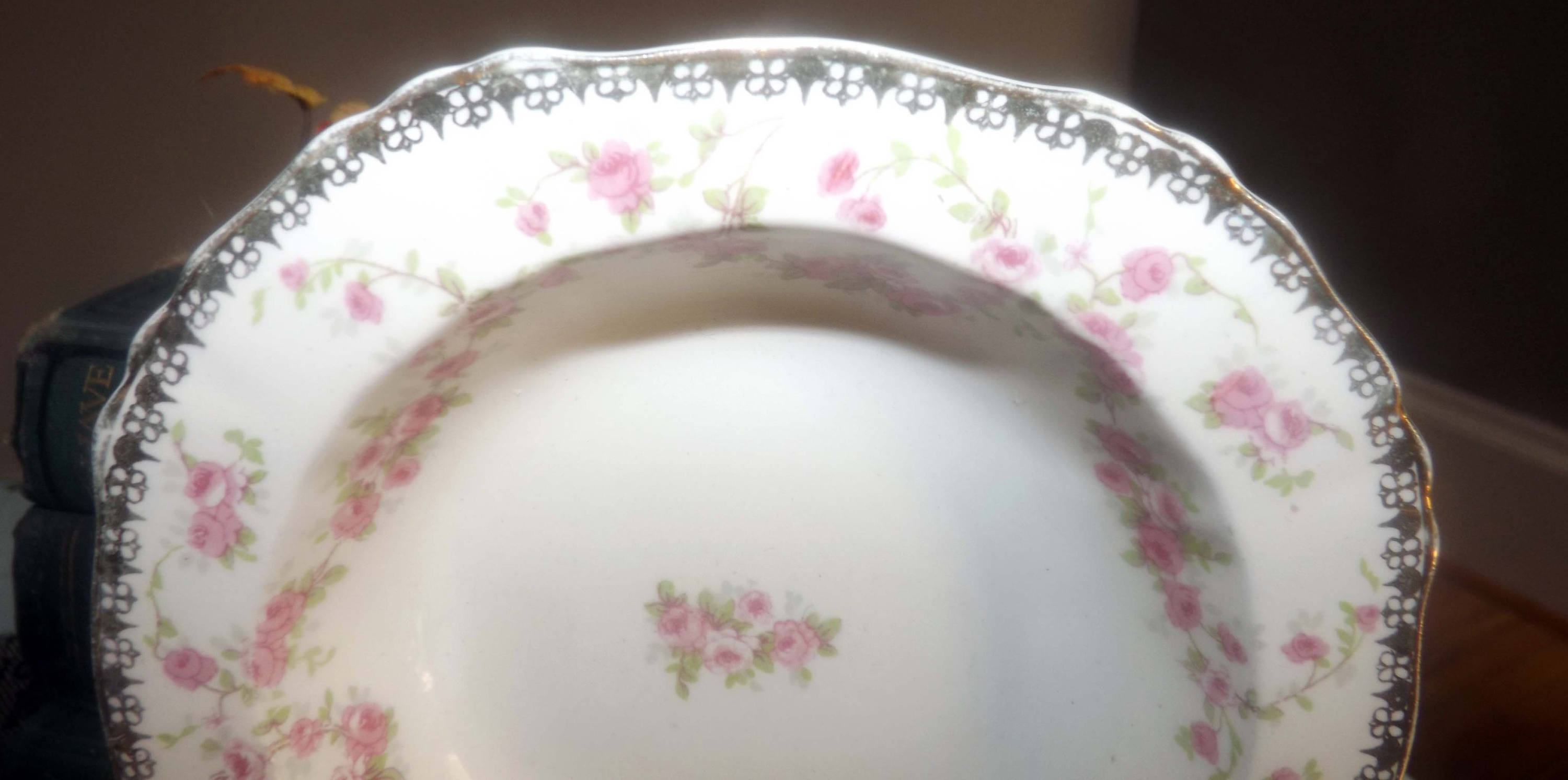 Vintage (1930s) Alfred Meakin Harmony Rose fruit nappie, dessert, sauce ...