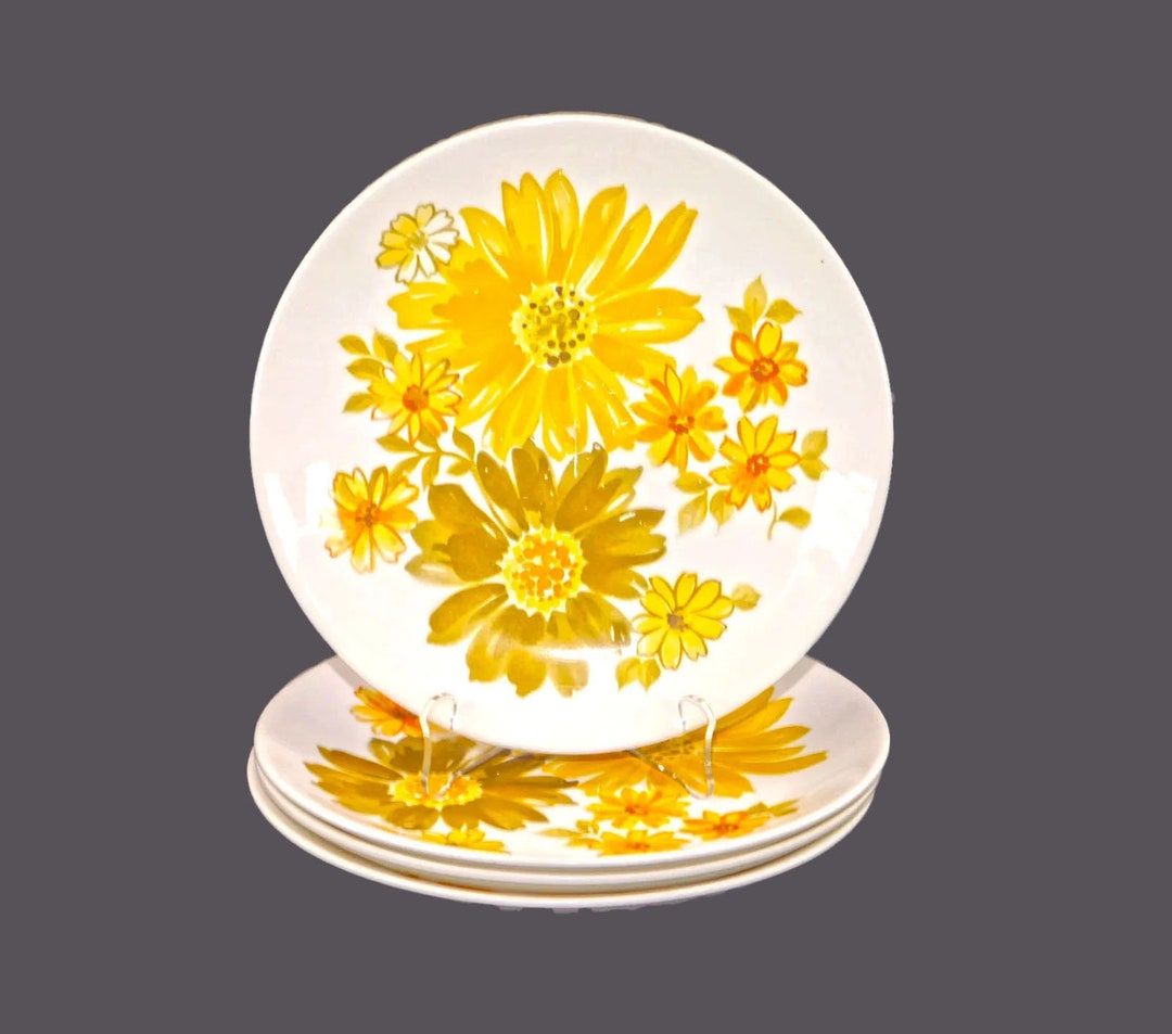 Four Retro Crown Lynn Topaz Salad Plates Made in New Zealand. - Etsy ...
