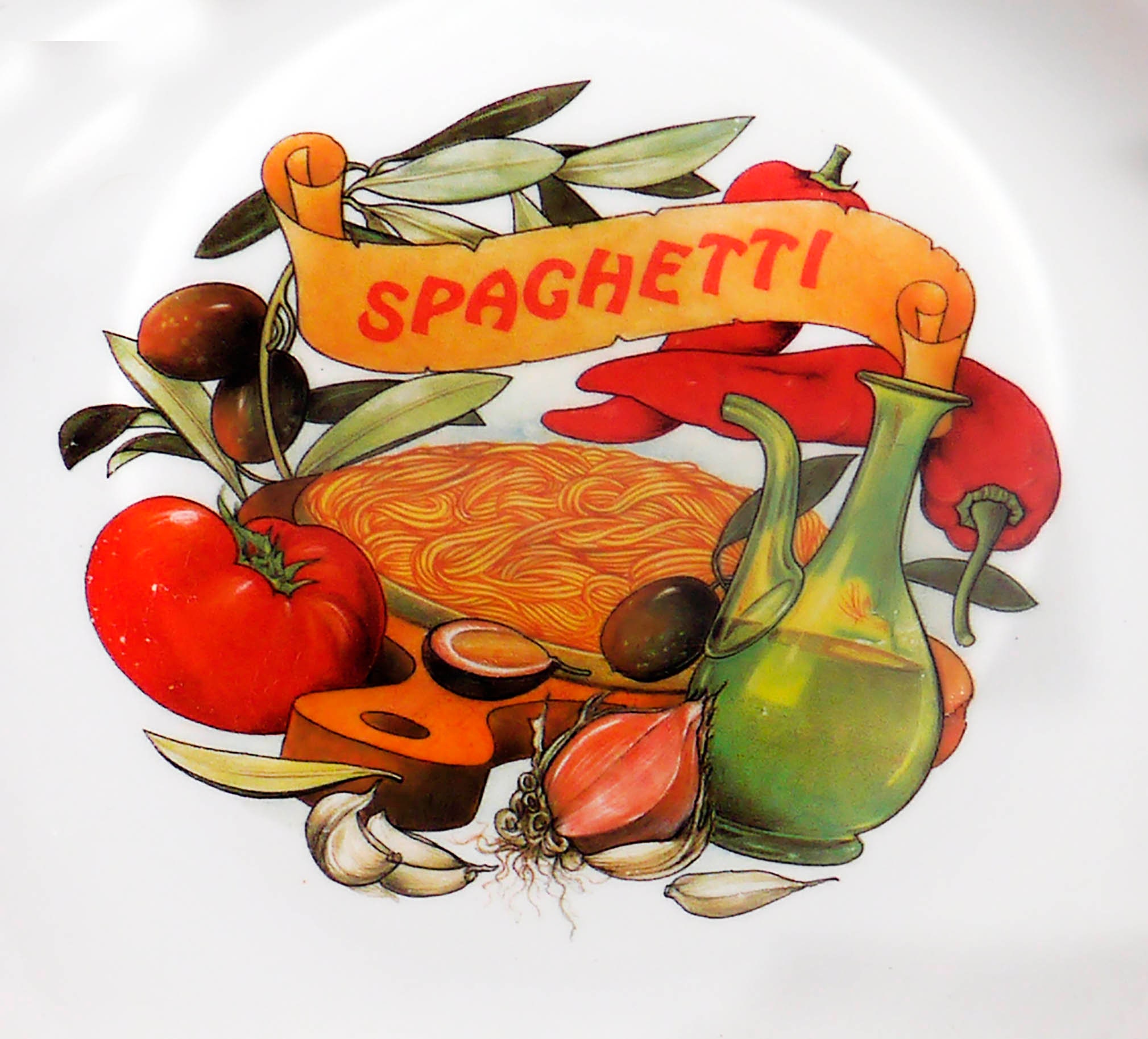 CMS Italy Spaghetti round pasta serving bowl. Hand painted, made in ...