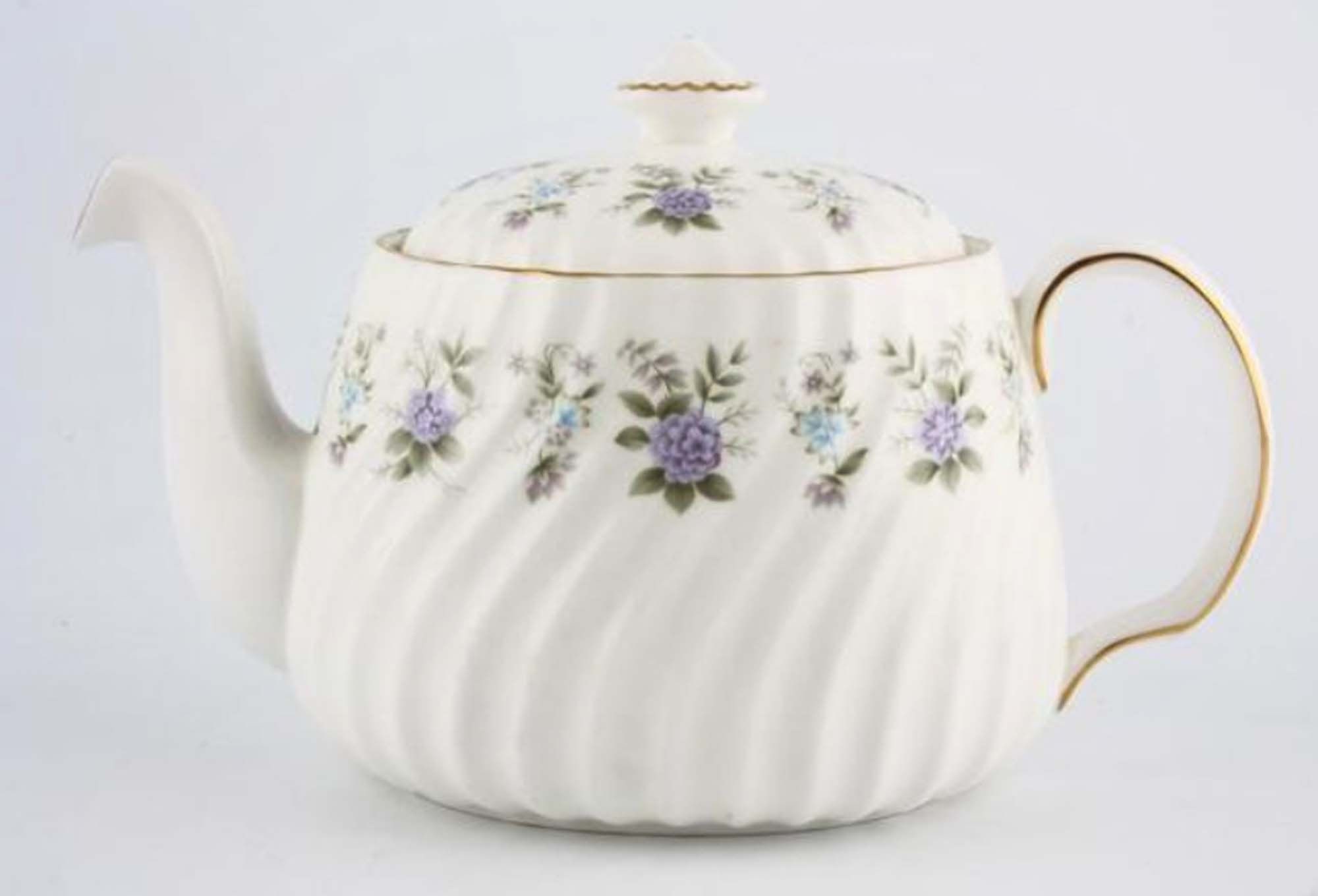 Vintage (1970s) Minton Alpine Spring teapot with lid. Purple flowers on ...