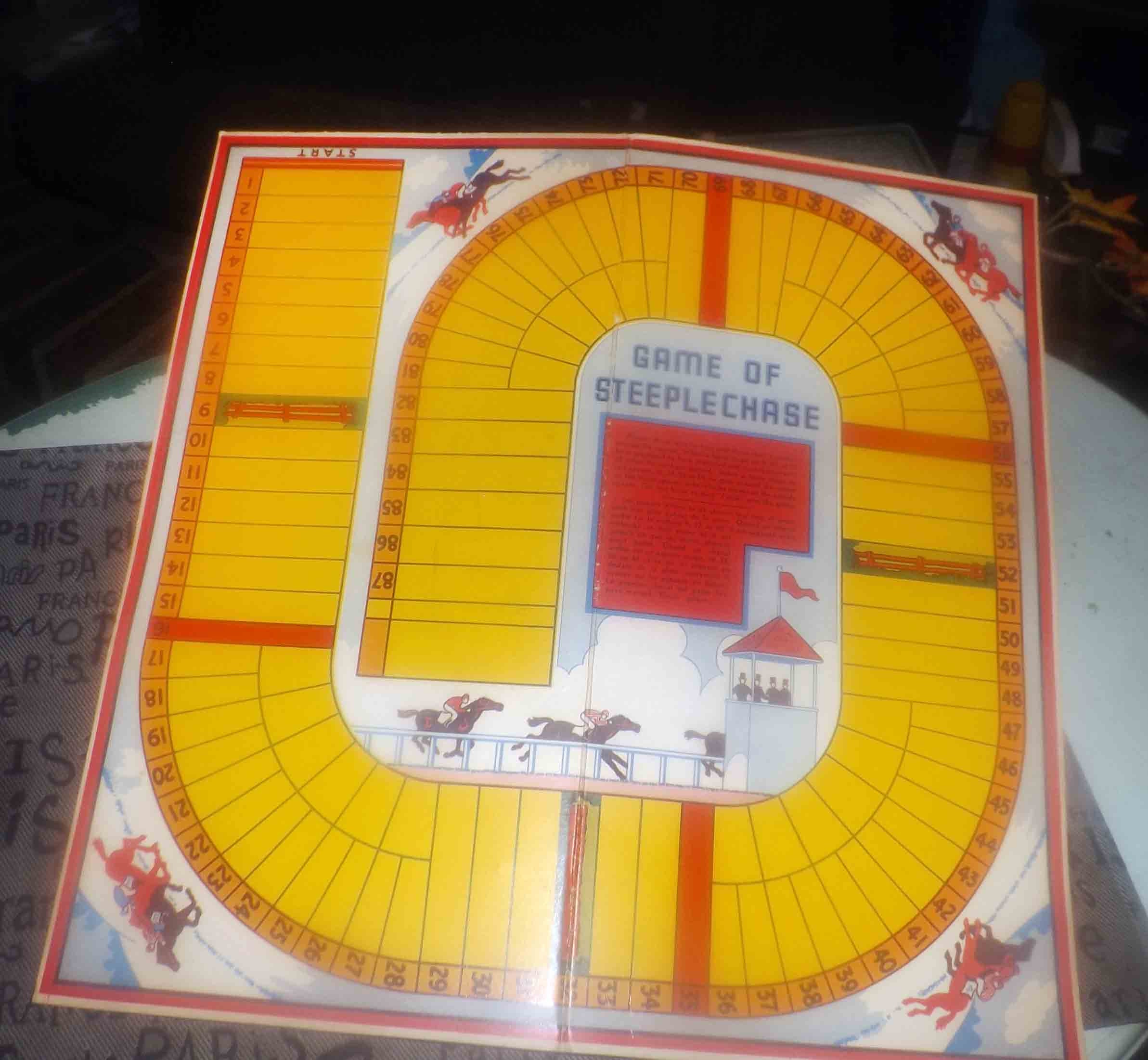 Mid-century (1950s) Steeplechase Horse Racing board game published by ...