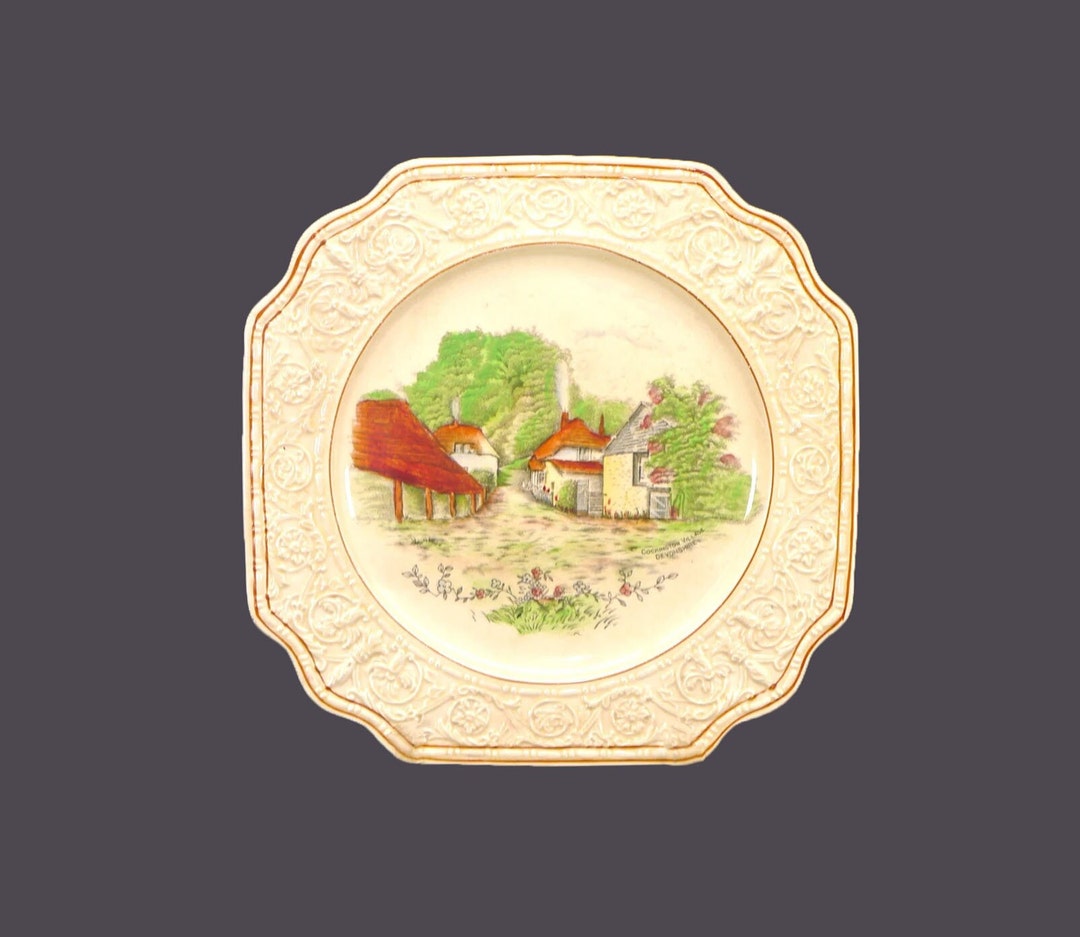 Crown Devon Fieldings British Scenes 2507 Square Luncheon Plate ...