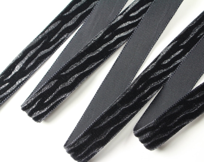 1/2w Burgundy Velvet Trim With Ribbed Texturelaser Cut Out Velvet ...