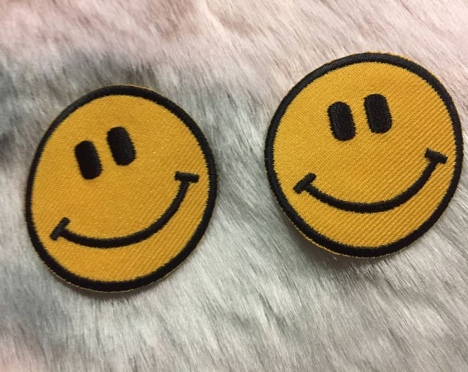 Smiley Face Patch, Happy Face Patch, Smiley Face Badge, Iron-on Patch ...