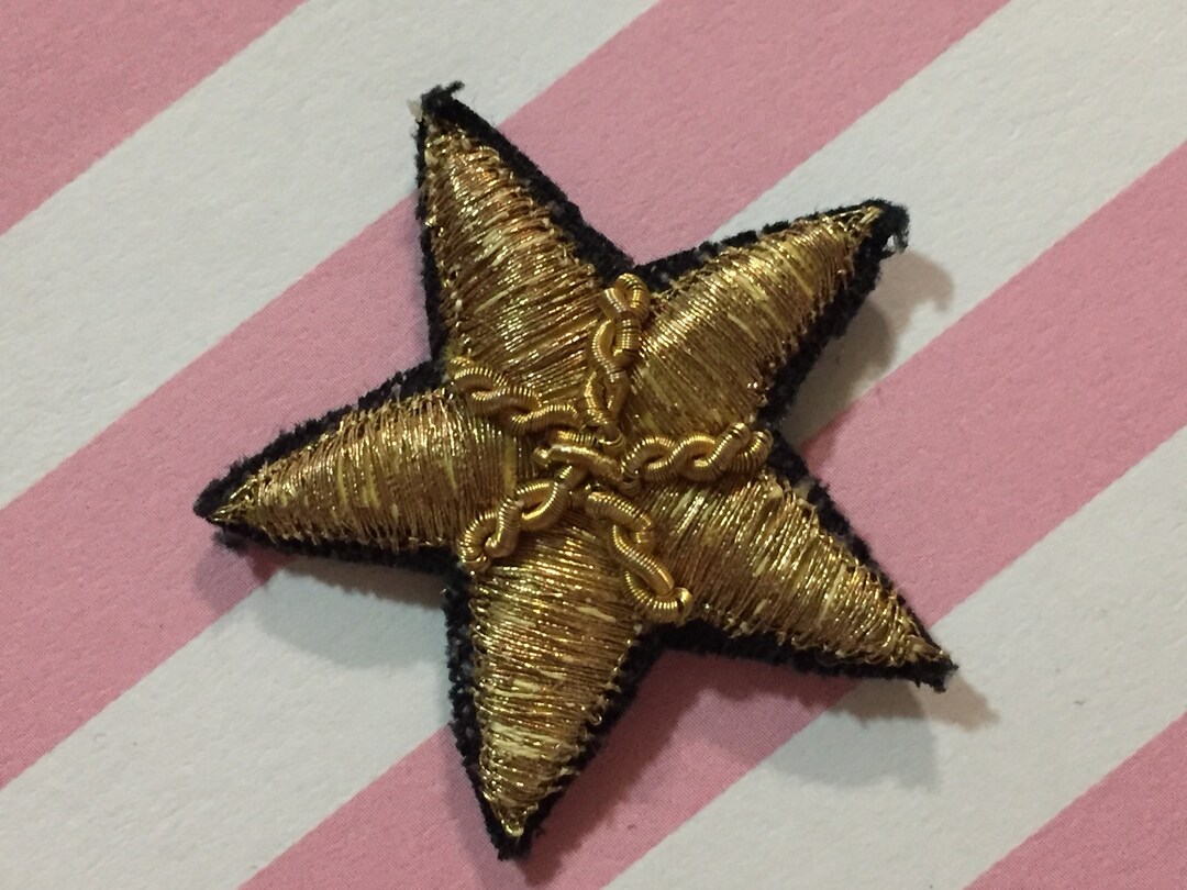 1pc 1-1/4" Exquisite Gold Star Patch|gold Star Applique|embroidery ...