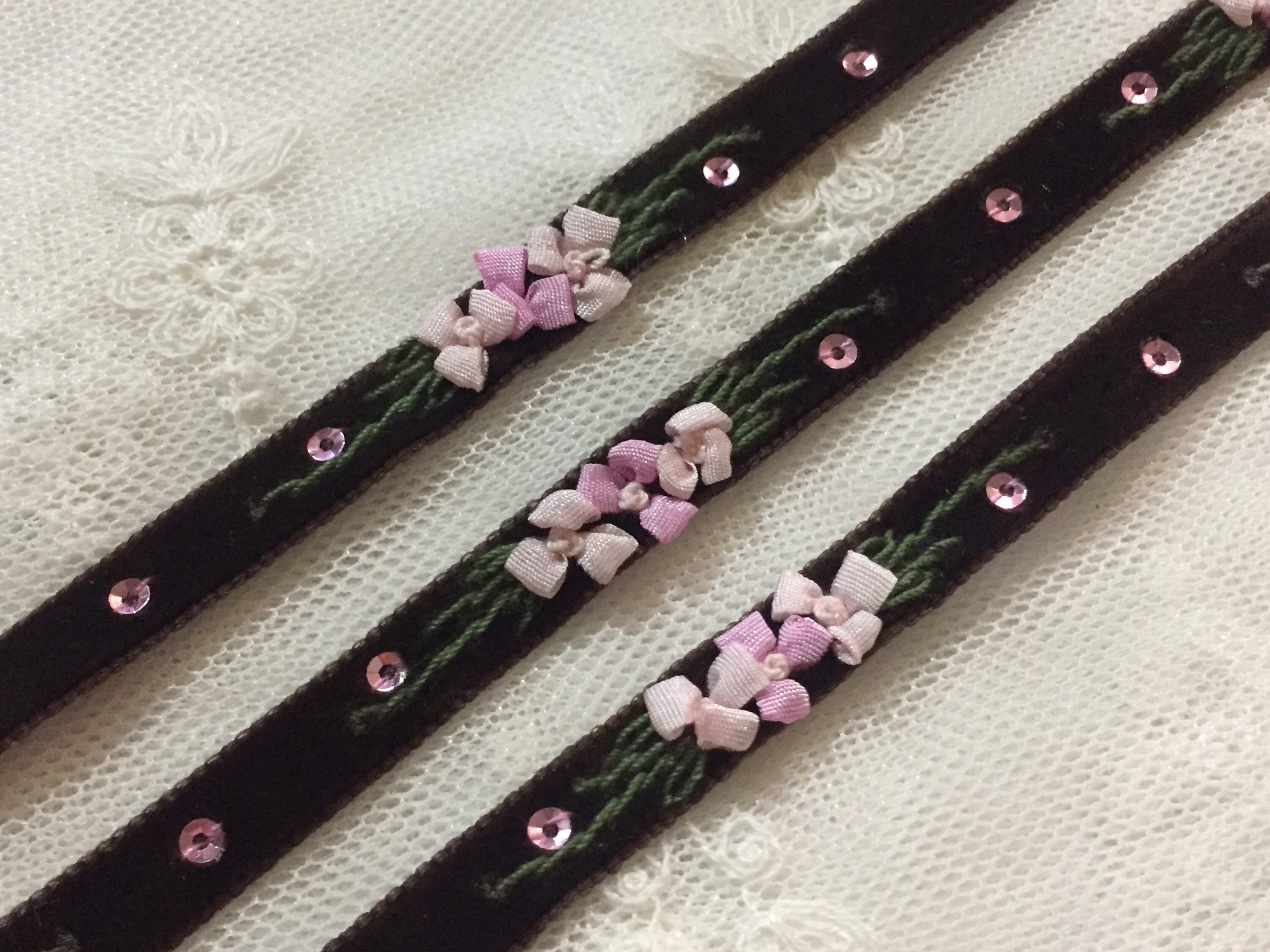 3/8 Vintage CHOCOLATE BROWN Hand Embroidered Velvet | Etsy