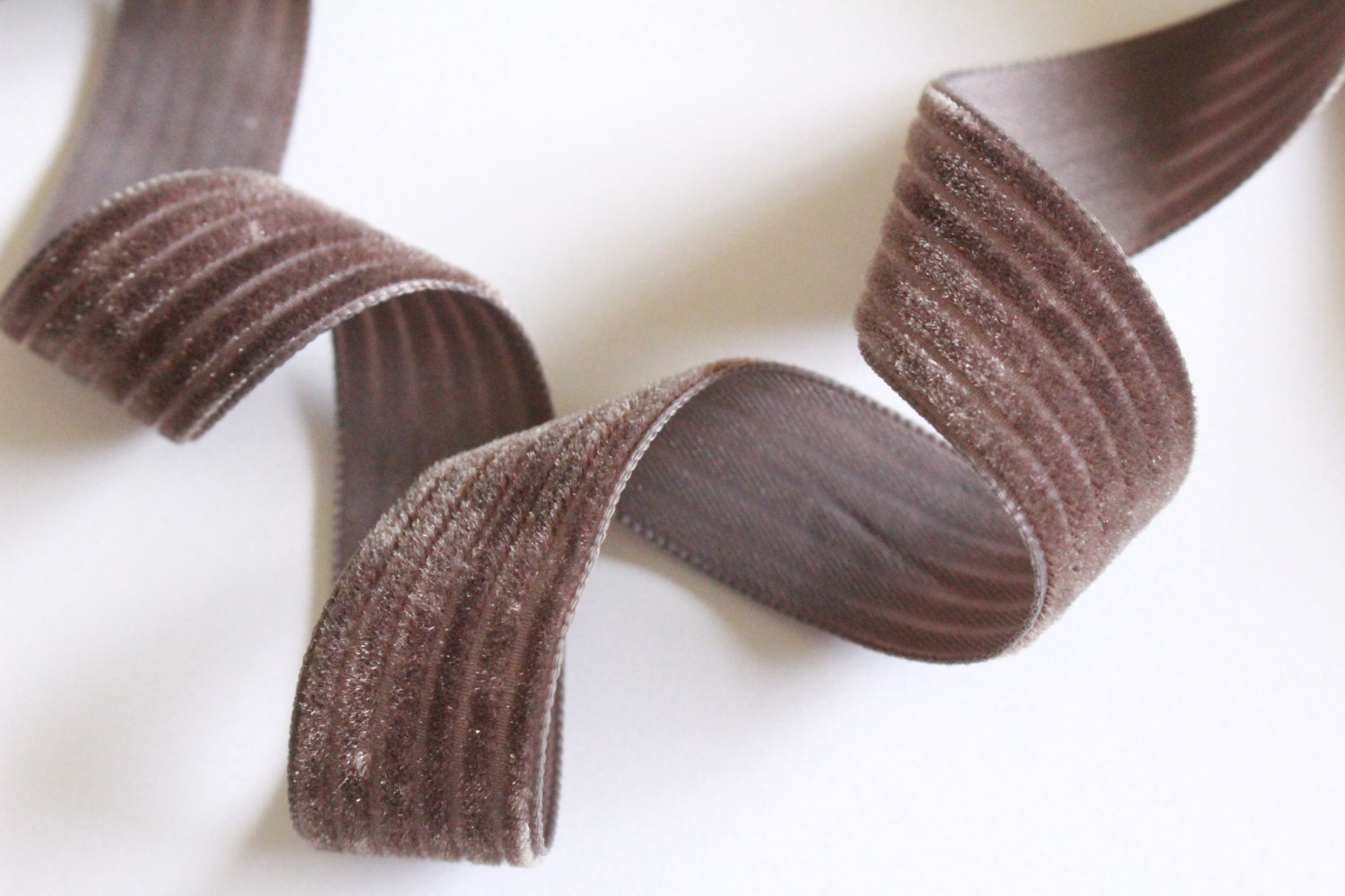 7/8Wide Bronze Brown Striped Brown Velvet Ribbon | Etsy