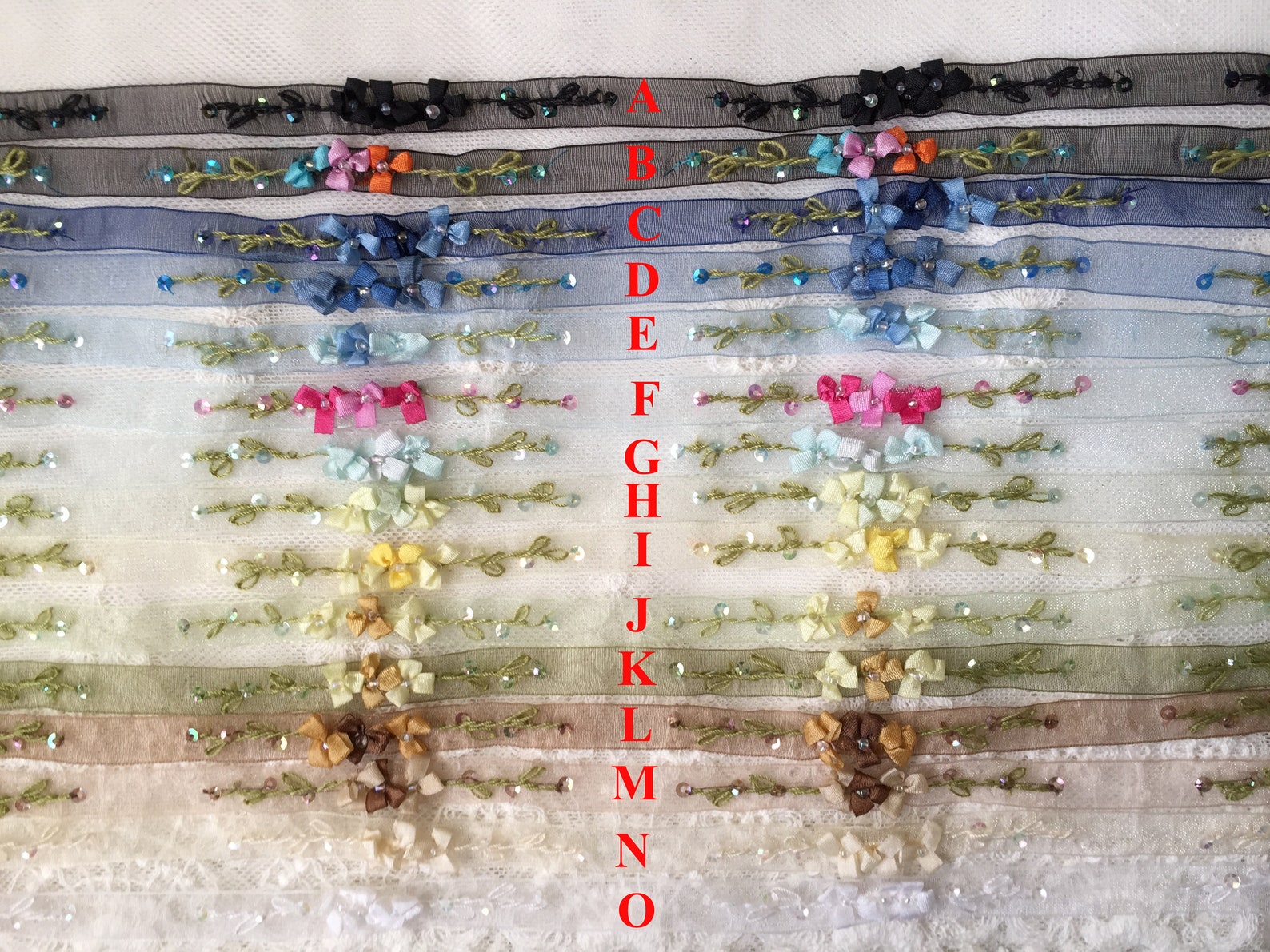 3/8 Vintage Embroidered Ribbon W/beads & Sequins on - Etsy