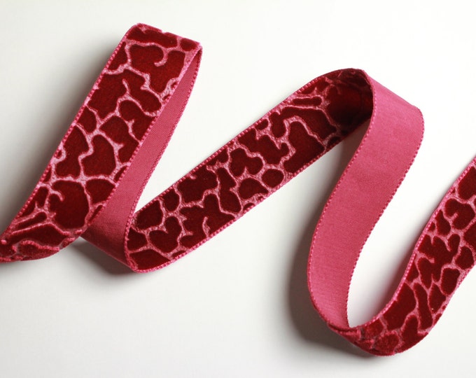1/2"w Burgundy Velvet Trim With Ribbed Texture|laser Cut Out Velvet ...