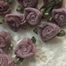 1 Mauve Velvet Ribbon Roses With Leaves Mauve Velvet | Etsy