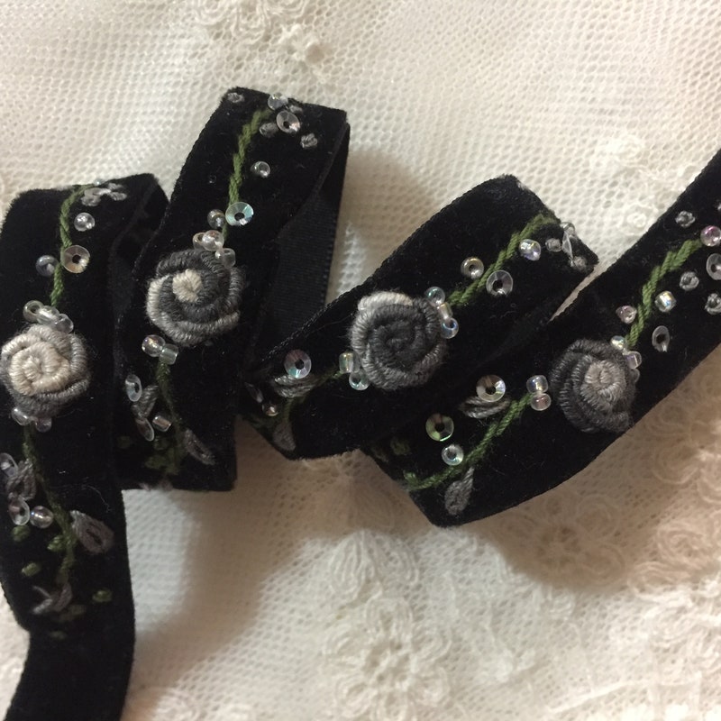 Beaded Velvet Fabric - Etsy