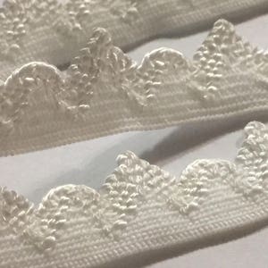 1 Yard 1/2" Width Vintage Off-white Elastic Trim With Decorative ...
