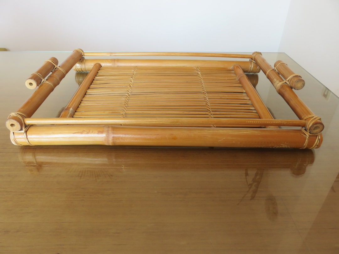 Very Large Bamboo Tray, French Manufacture, Mid Century 1960 1970 60's ...